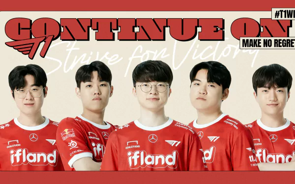 HD Wallpaper of T1's League of Legends Team at Worlds 2024