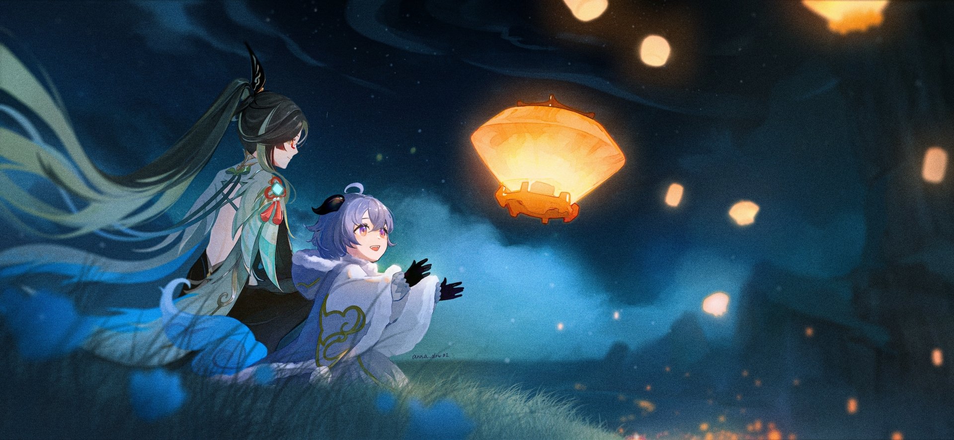 Genshin Impact Lantern Rite: Ganyu & Xianyun 4K Ultra HD Celebration by アナ