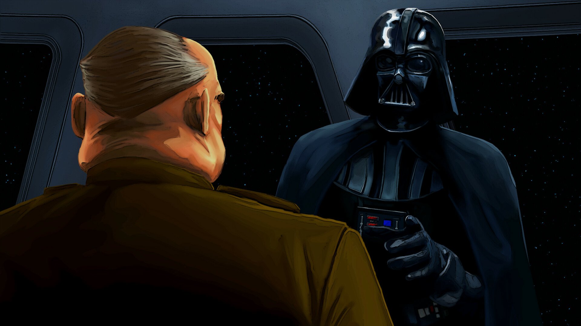 Star Wars Dark Forces Remaster Wallpaper Featuring Darth Vader