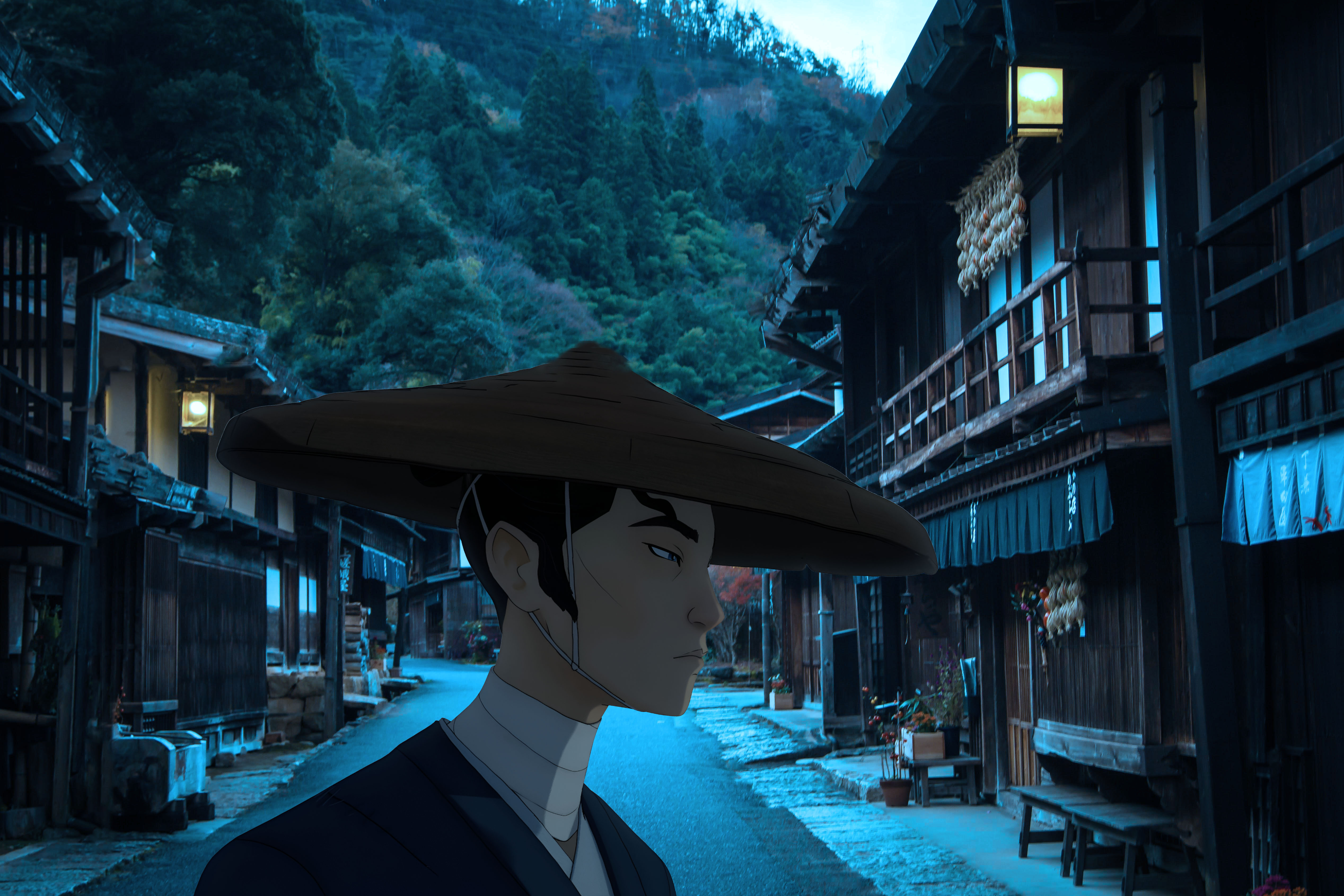 Blue Eye Samurai in a Quiet Village – 4K Ultra HD Wallpaper