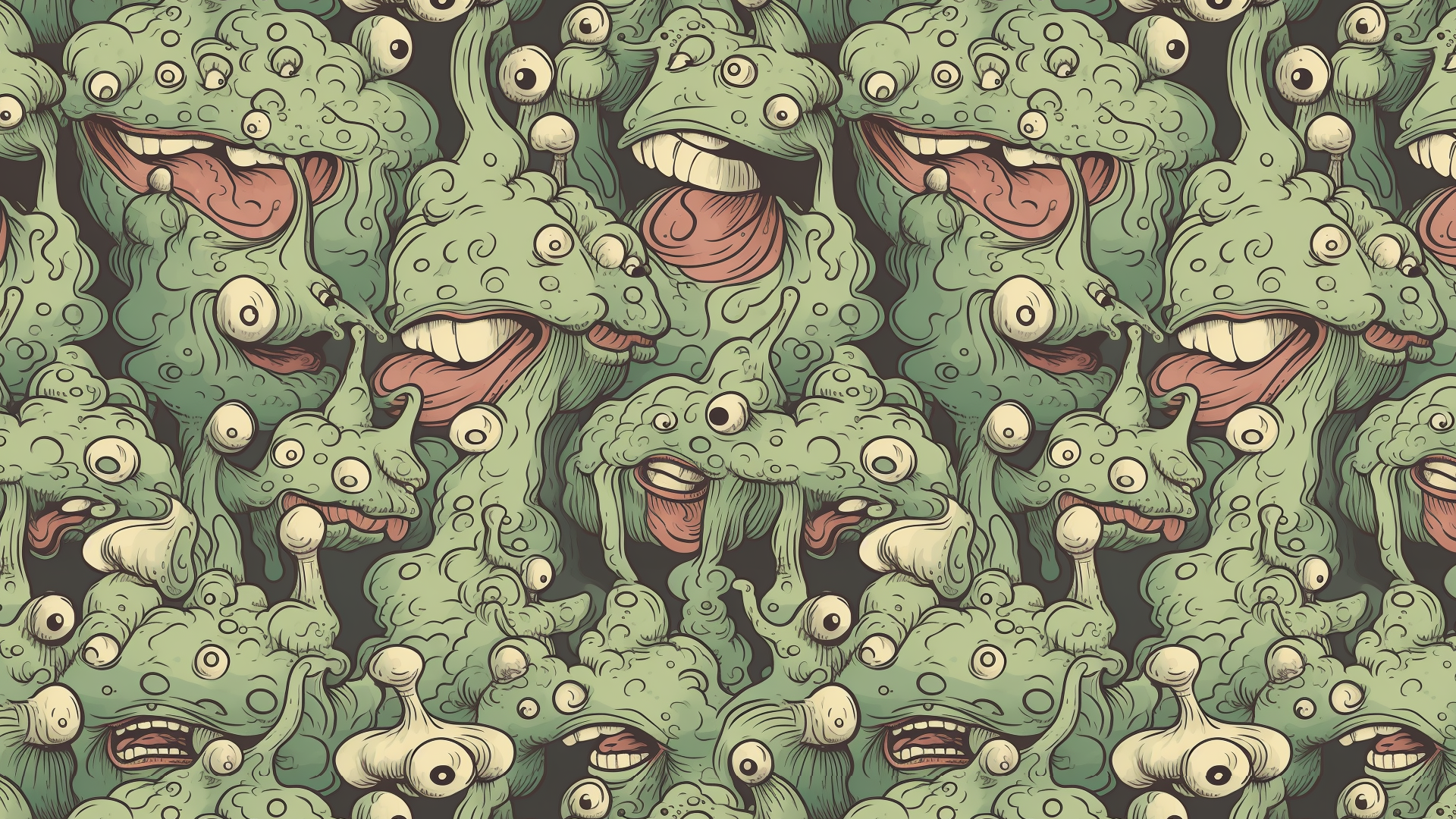 Desktop background of ghoulish poison monsters with endless eyes by ...