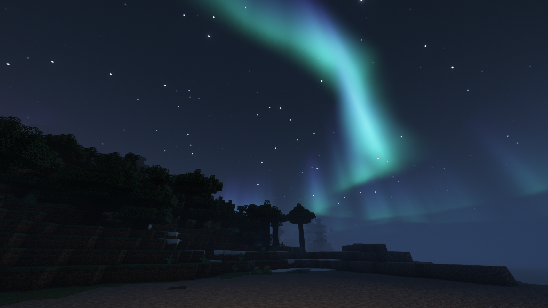 Minecraft Aurora Borealis HD Wallpaper