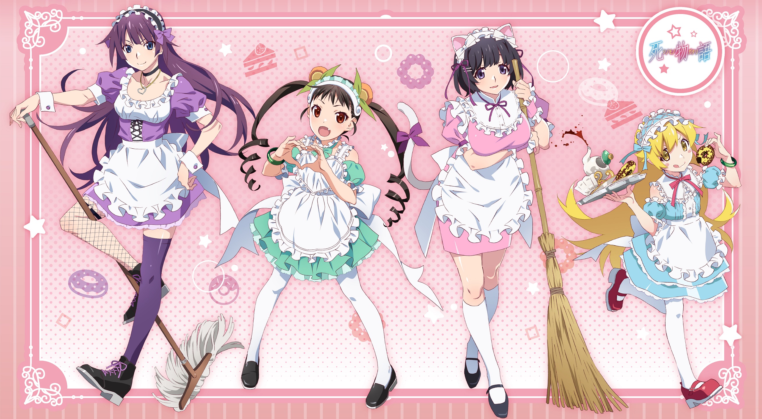 Download Monogatari (Series) Shinobu Oshino Hitagi Senjōgahara Tsubasa Hanekawa HD Wallpaper