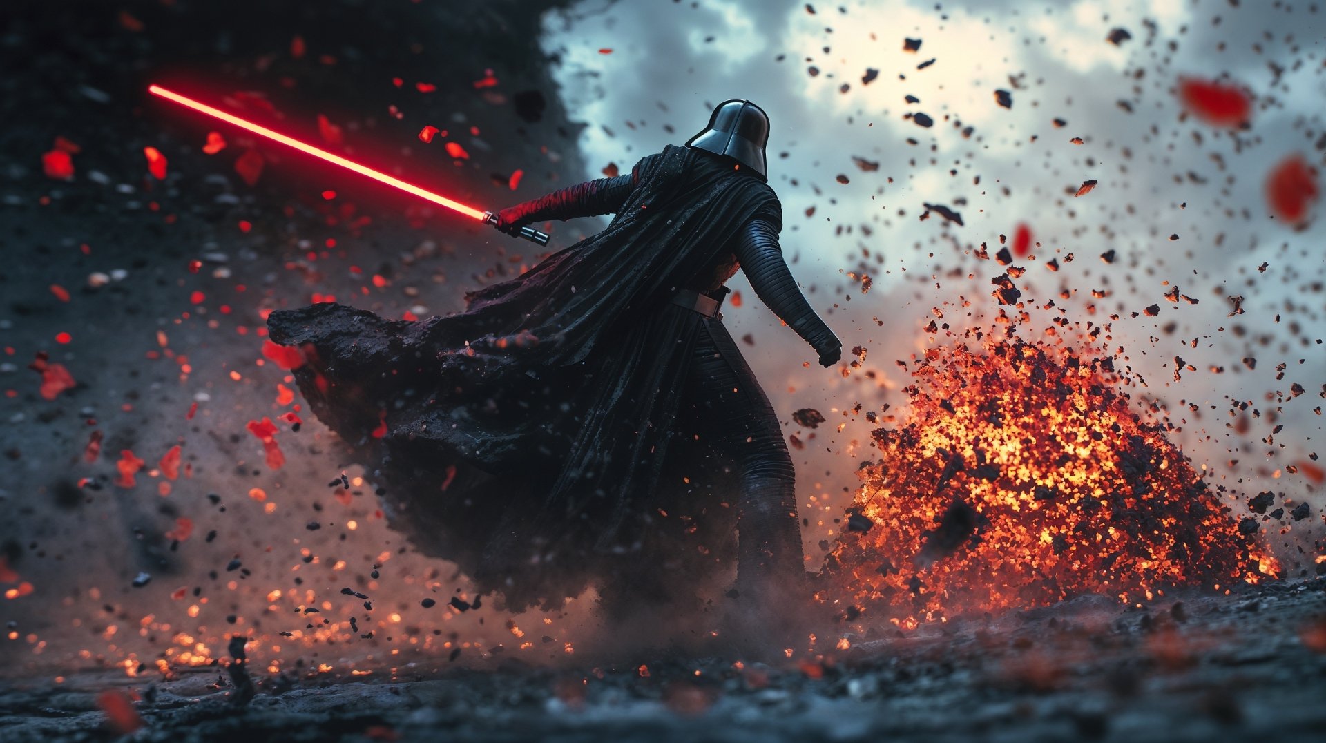 Epic HD Darth Vader Fan Art – Star Wars Dark Side Power by michaldunaj