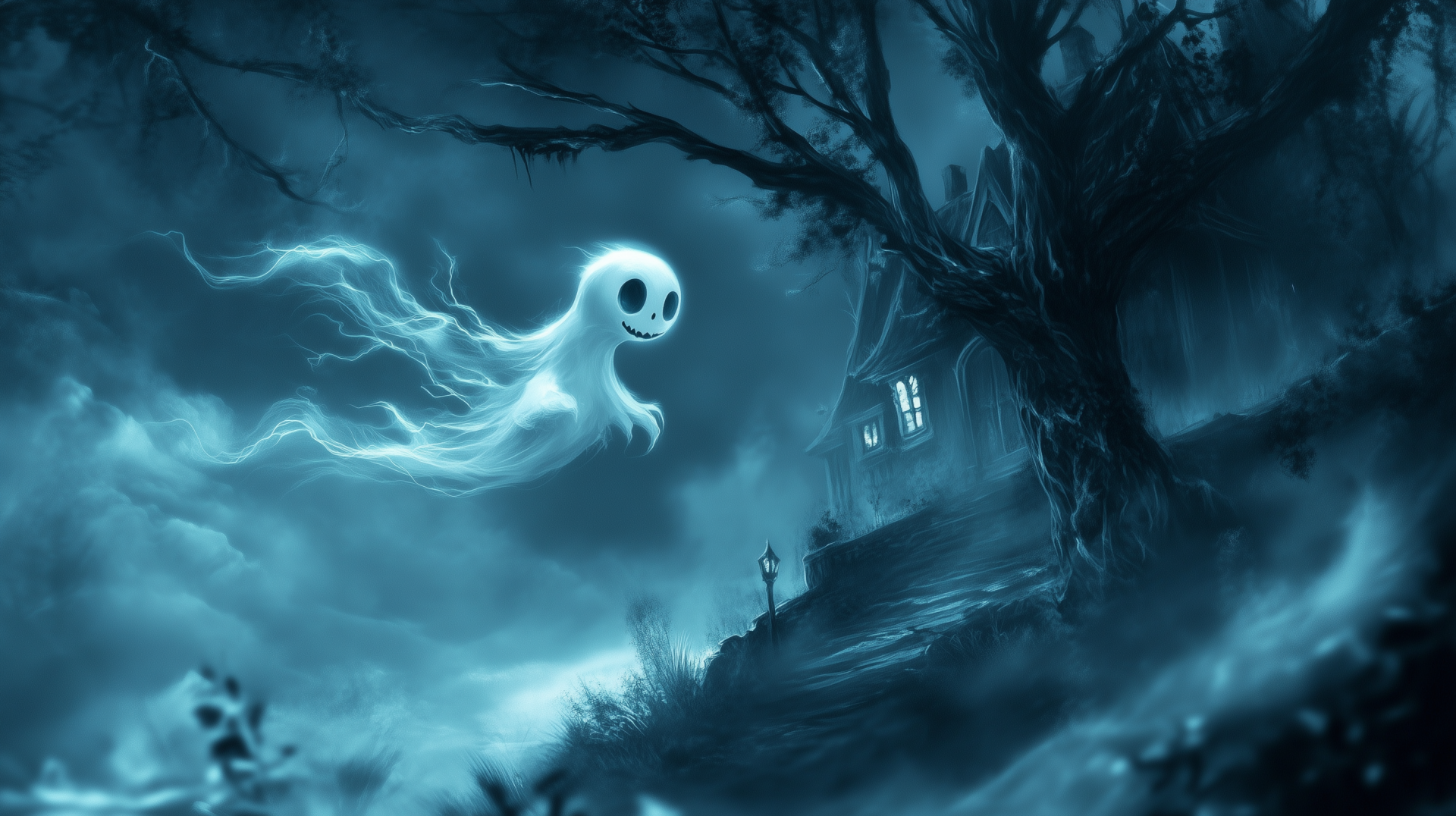 Spooky HD Wallpaper: Halloween Ghostly Monster Scene by patrika ...