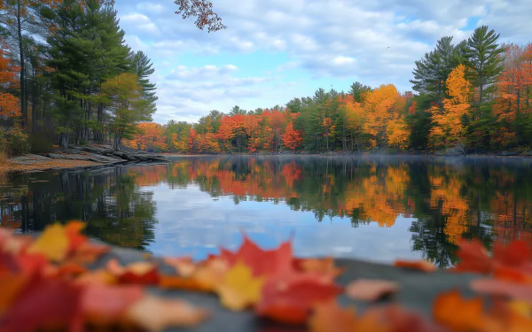 HD Wallpaper: Scenic Fall Road in Beautiful Weather by robokoboto