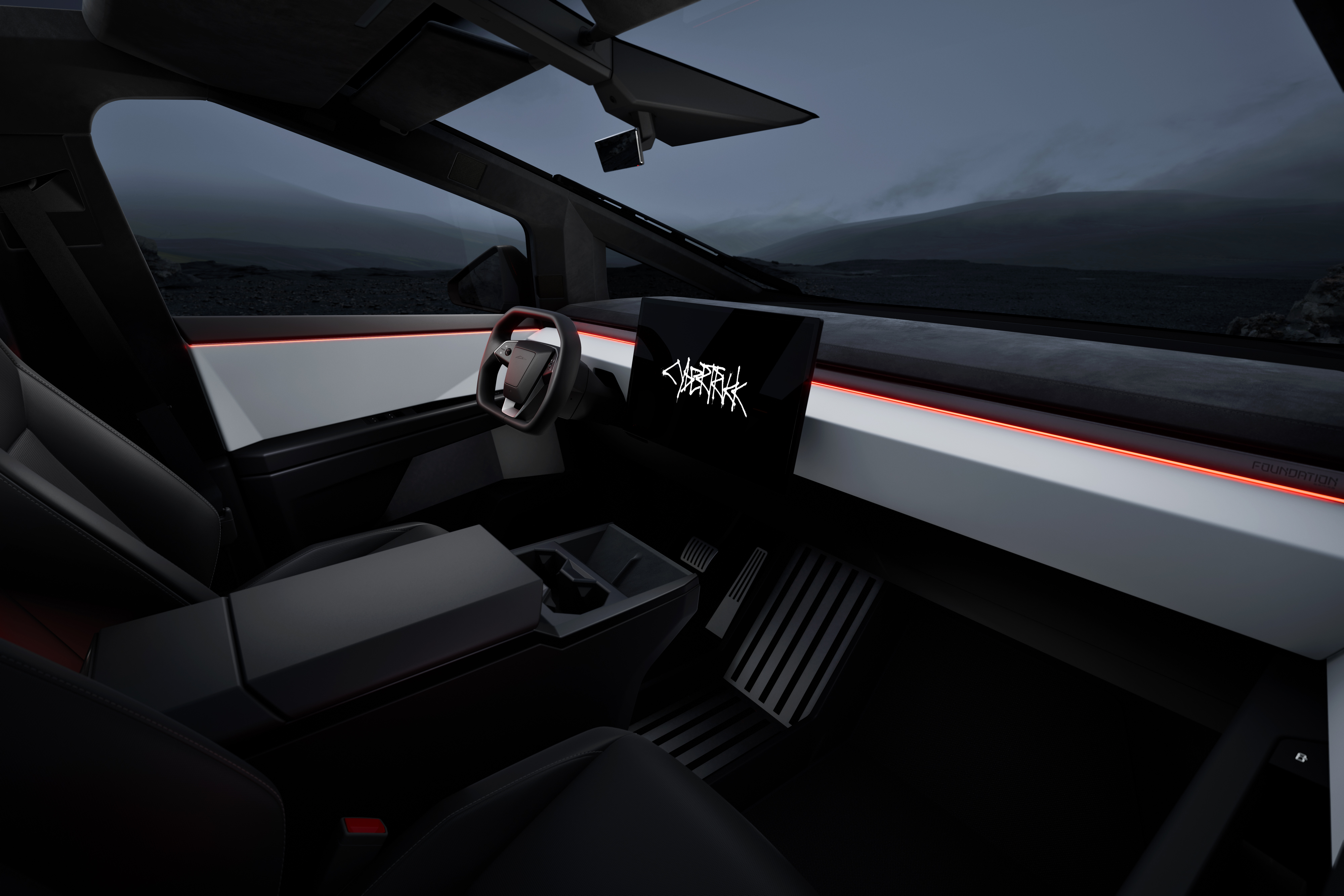 Stunning Tesla Cybertruck Interior - 4K Ultra HD Wallpaper