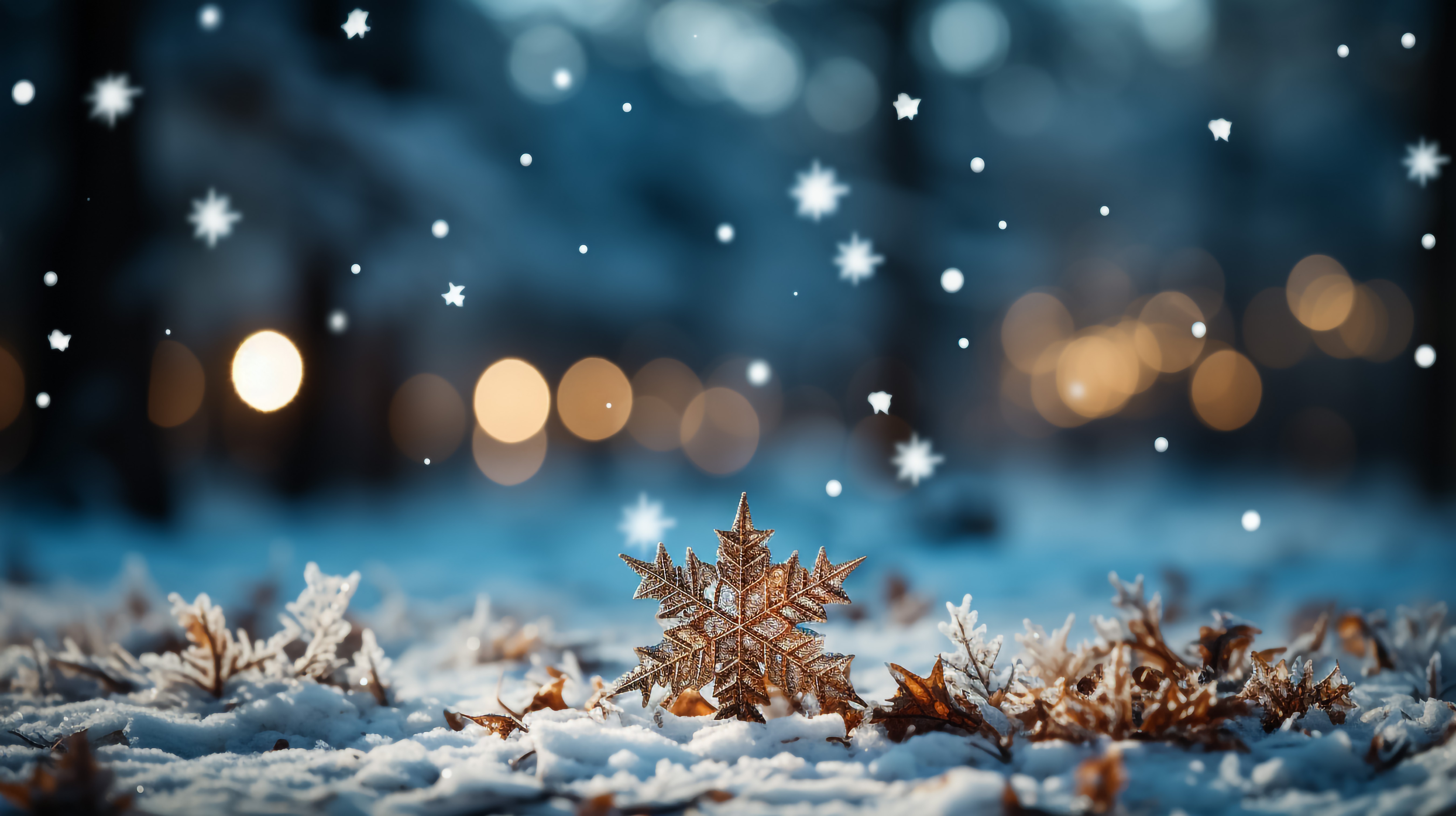 Download Snow Christmas New Year 4k Ultra HD Wallpaper