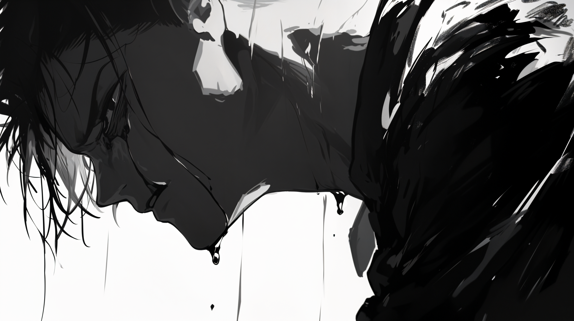 Emotional Depth: Sadness and Anger in 4K Ultra HD Wallpaper by robokoboto