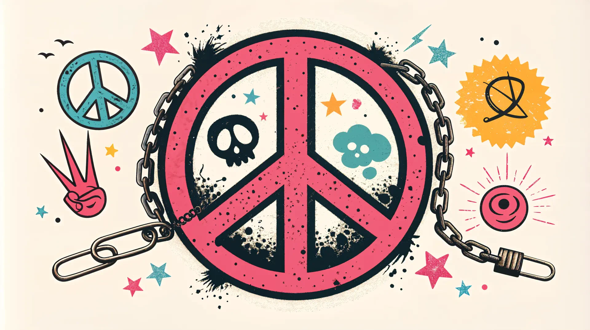 Vibrant Peace Sign Art - 4K Ultra HD Wallpaper by QuantumCurator