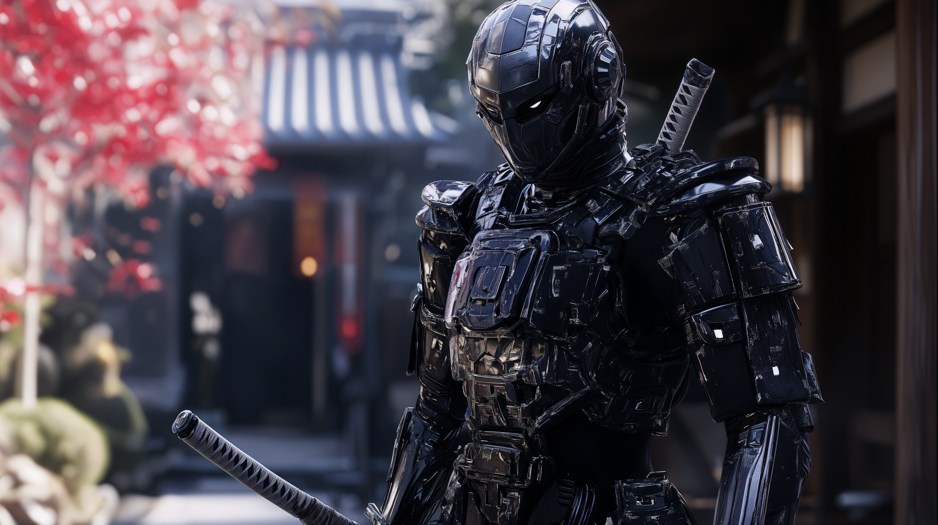 Cyber Samurai: Stunning 4K Ultra HD Wallpaper by robokoboto