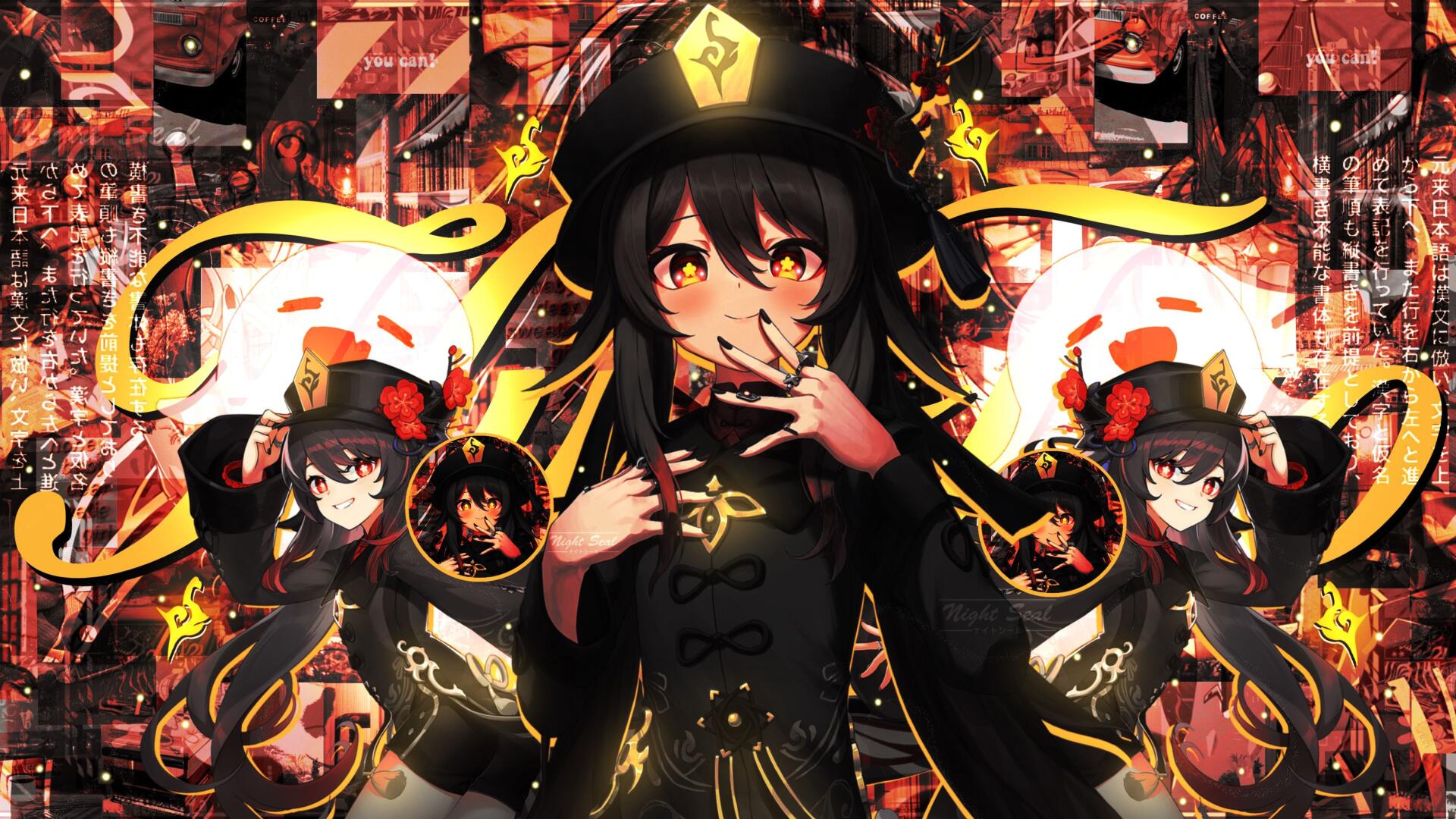 Hu Tao 4K Ultra HD Wallpaper – Vibrant Pyro Spirit Artistry