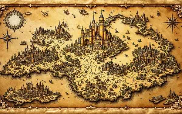 Enchanted Realms: A 4K Ultra HD Fantasy Map by QuantumCurator