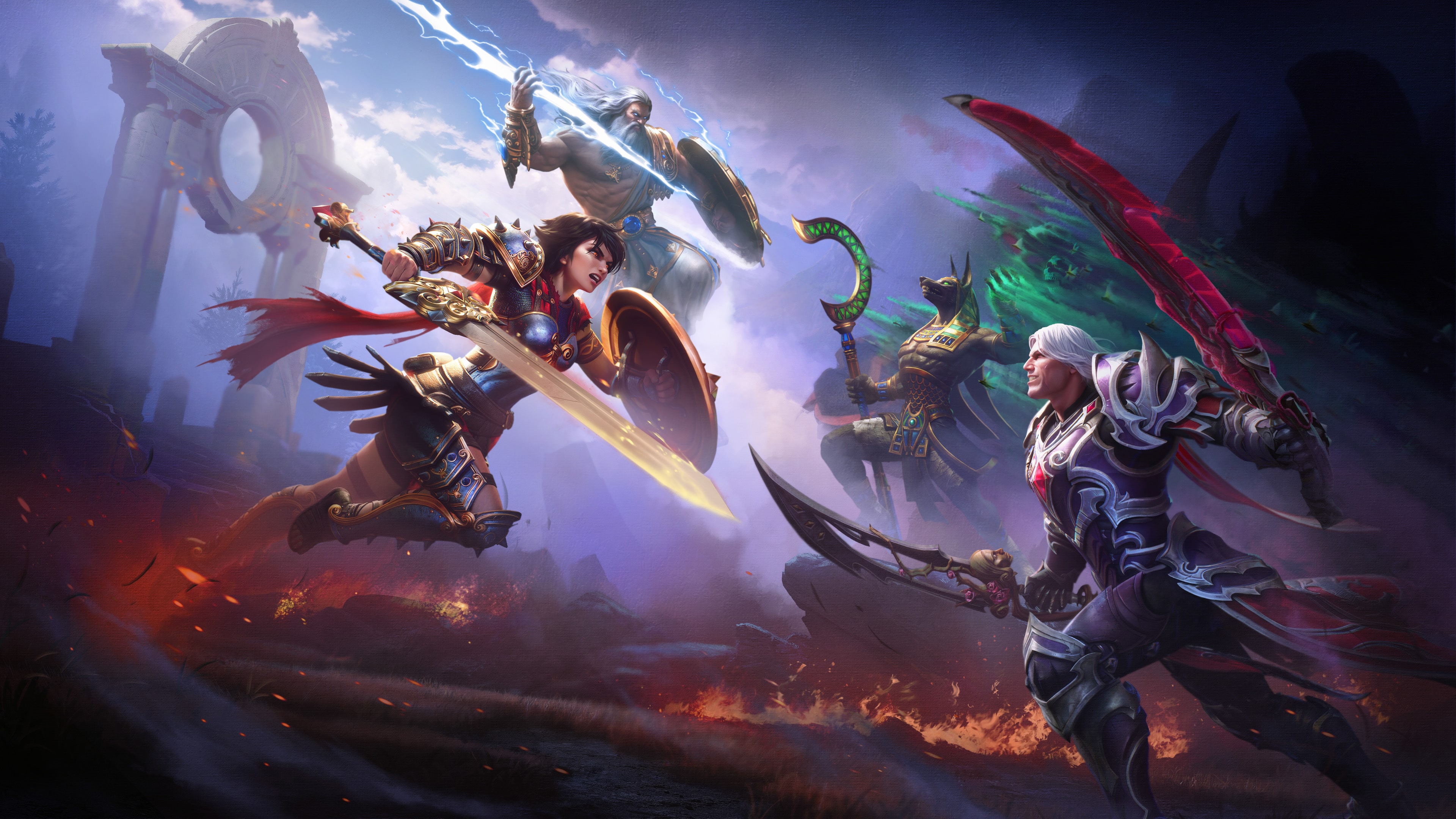 Epic Battles in Smite 2: Stunning 4K Ultra HD Wallpaper