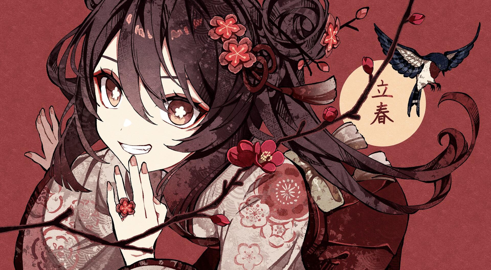 Hu Tao HD Wallpaper – Vibrant Genshin Impact Girl Art Showcase by cha ...