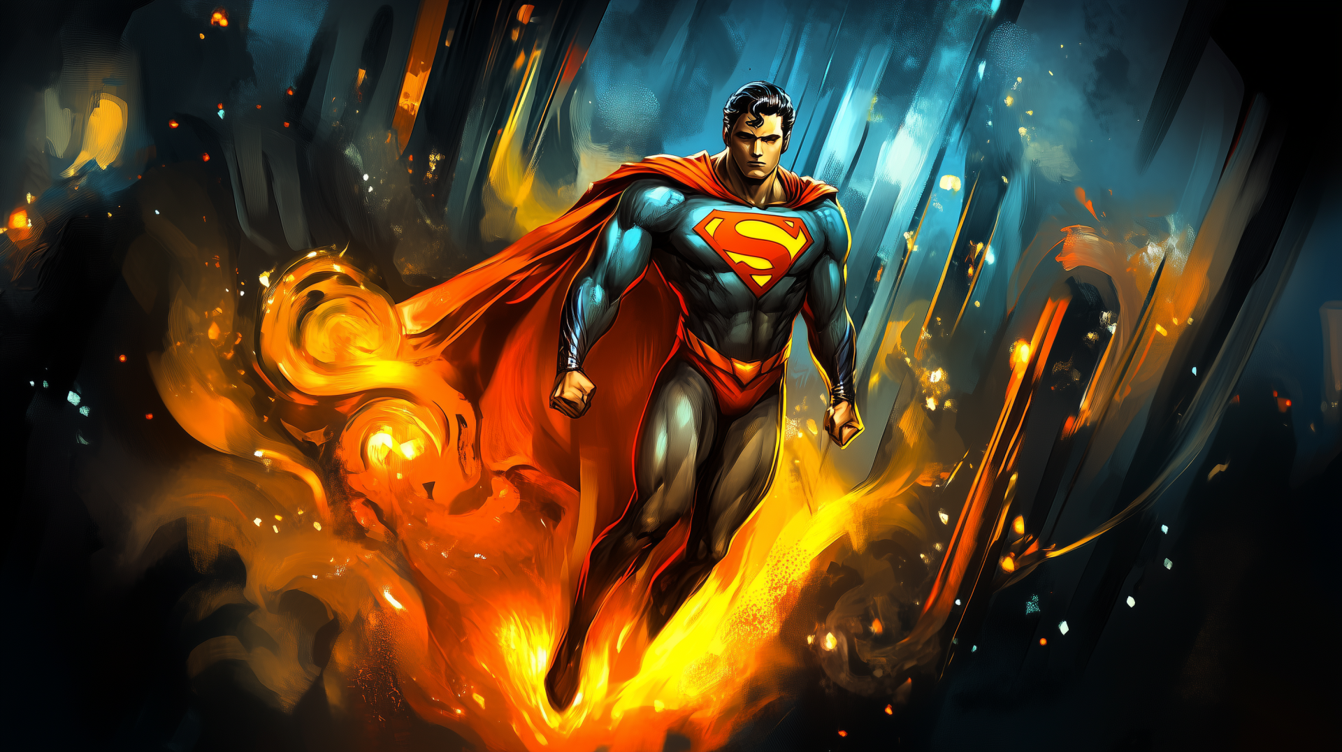 Epic Superman HD Wallpaper: Soaring Through the Skies by patrika