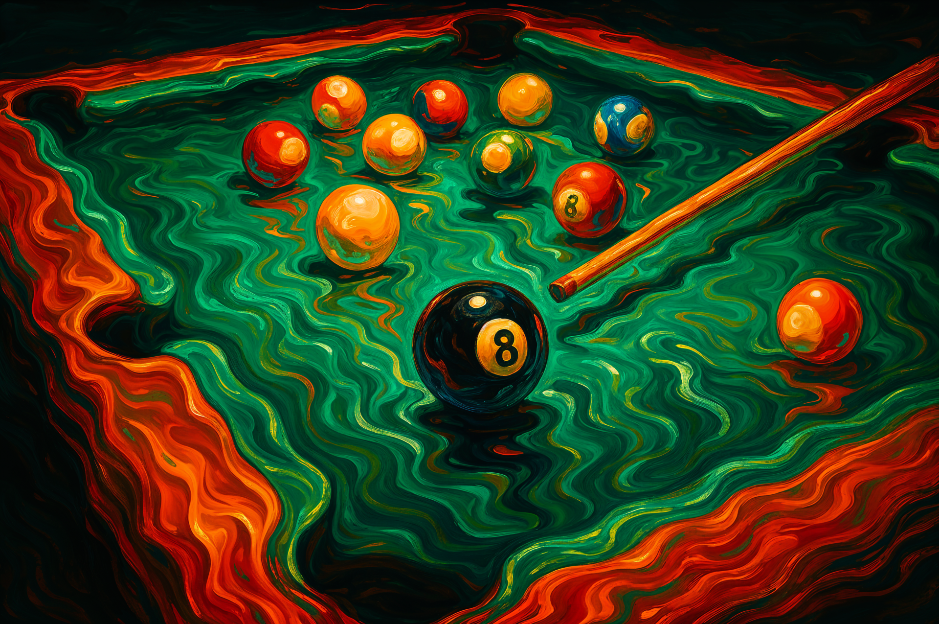 4K Ultra HD Pool Game Artwork - Vibrant Billiards Scene by QuantumCurator