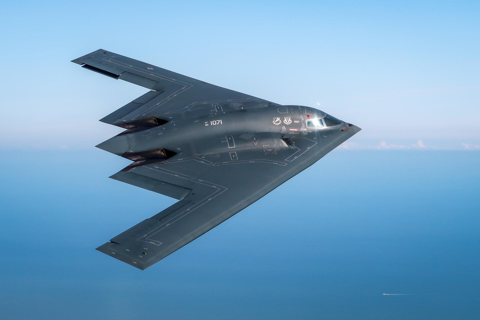 HD Wallpaper: Northrop Grumman B-2 Spirit Military Bomber in Flight