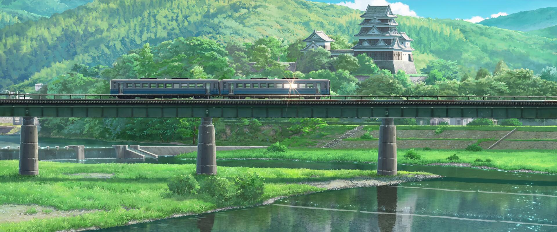 HD Anime Wallpaper: Suzume no Tojimari Train Journey Through Scenic ...