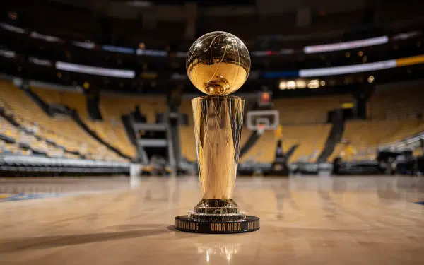 Larry O'Brien Championship Trophy in 2025 NBA Finals by patrika