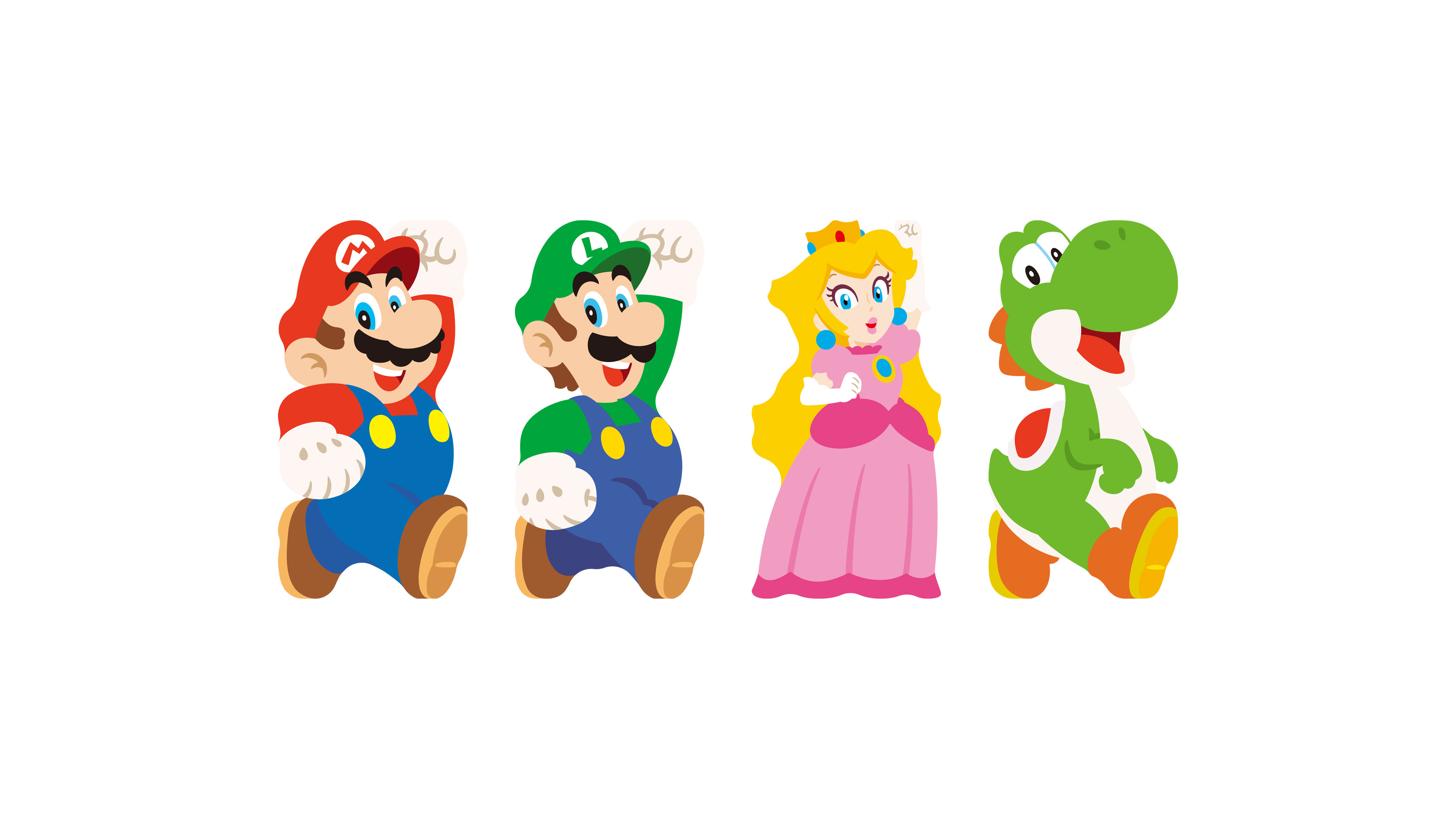 Super Mario Ultra HD 4K Wallpaper: Mario, Luigi, Peach & Yoshi