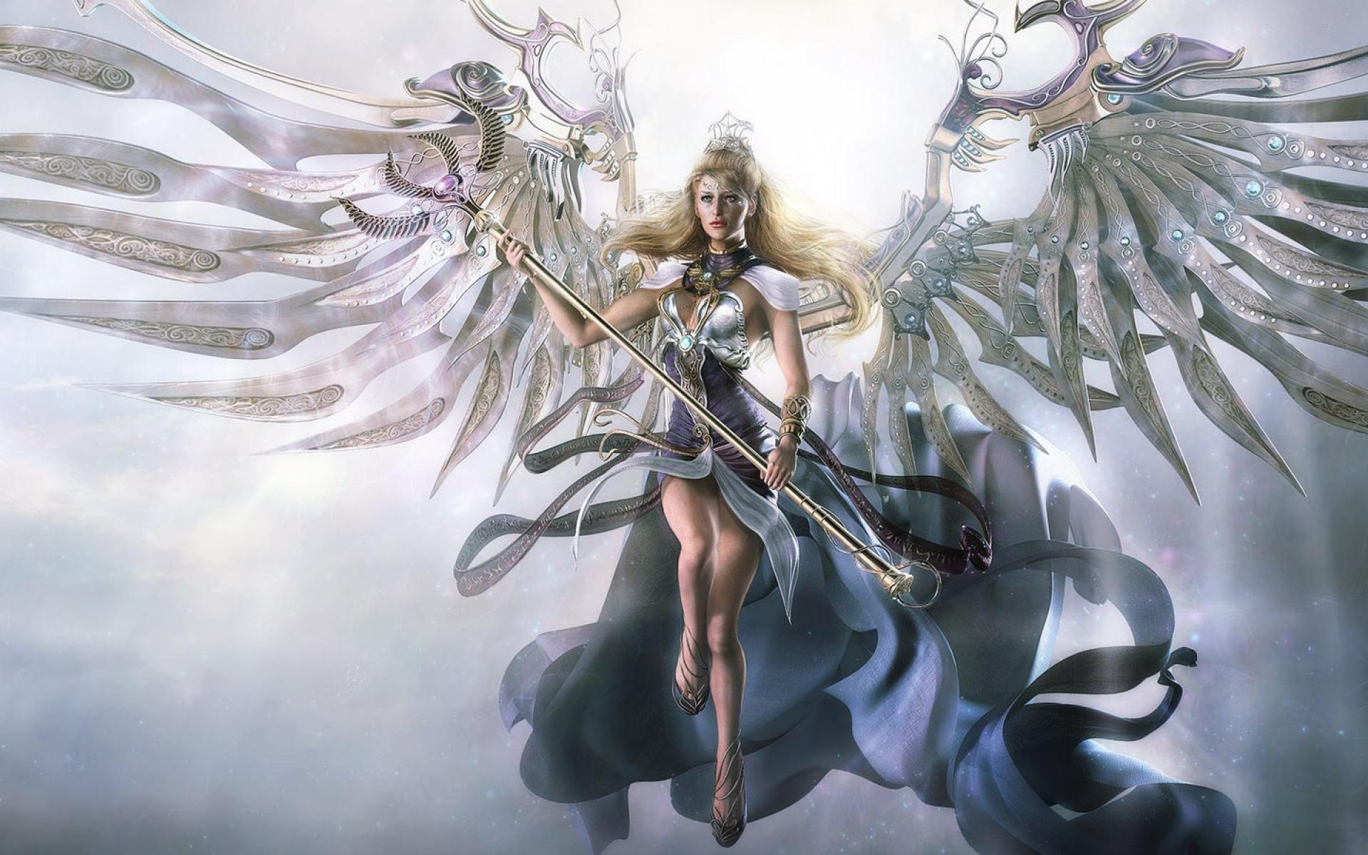 Celestial Guardian: Fantasy Angel HD Wallpaper