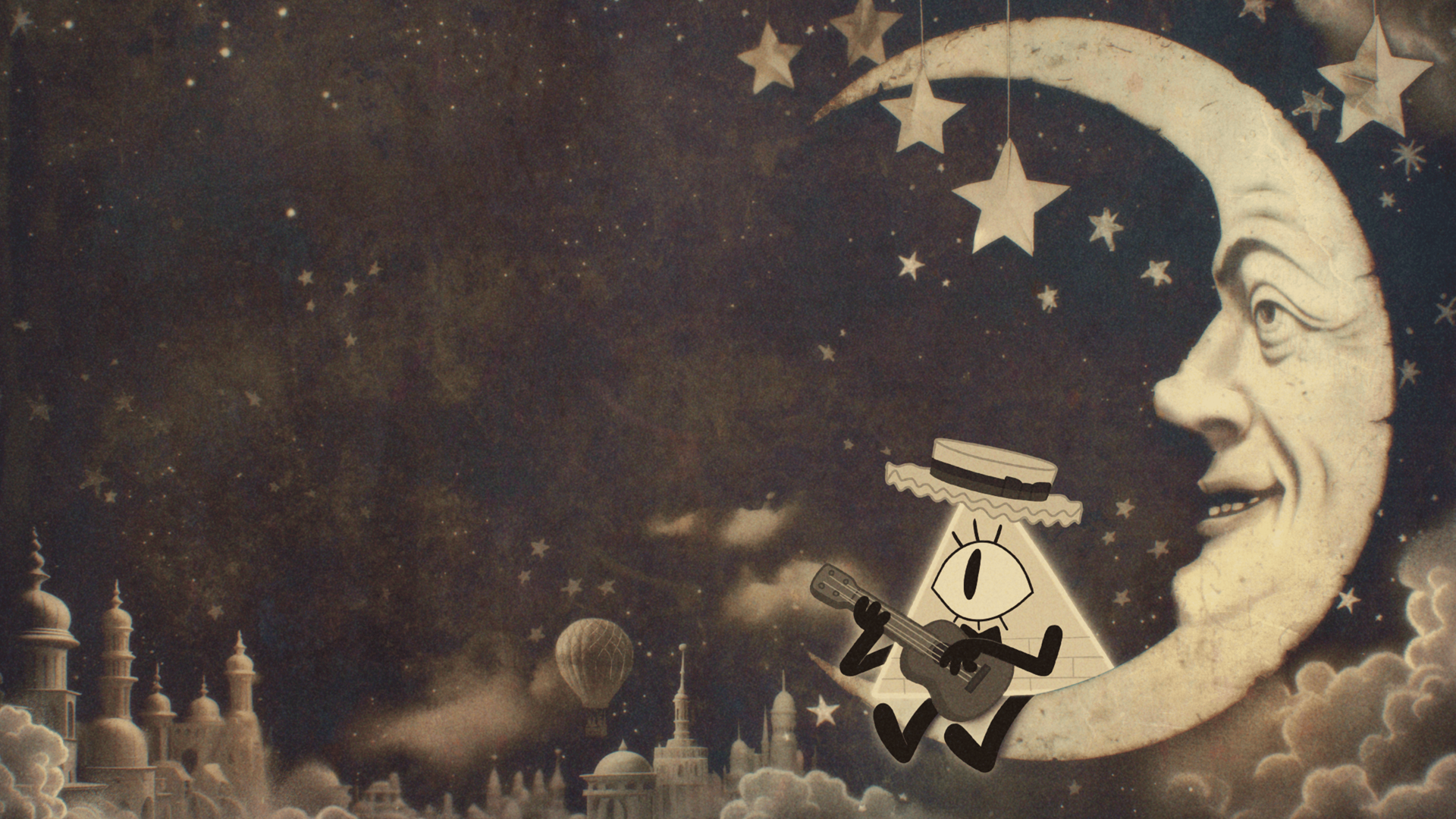 Bill Cipher's Moonlit Mystery — 4K Gravity Falls Wallpaper