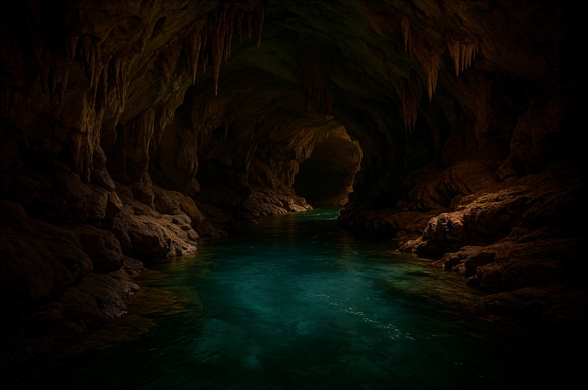 Download Underground River Cave Underground Lake 4k Ultra HD Wallpaper ...