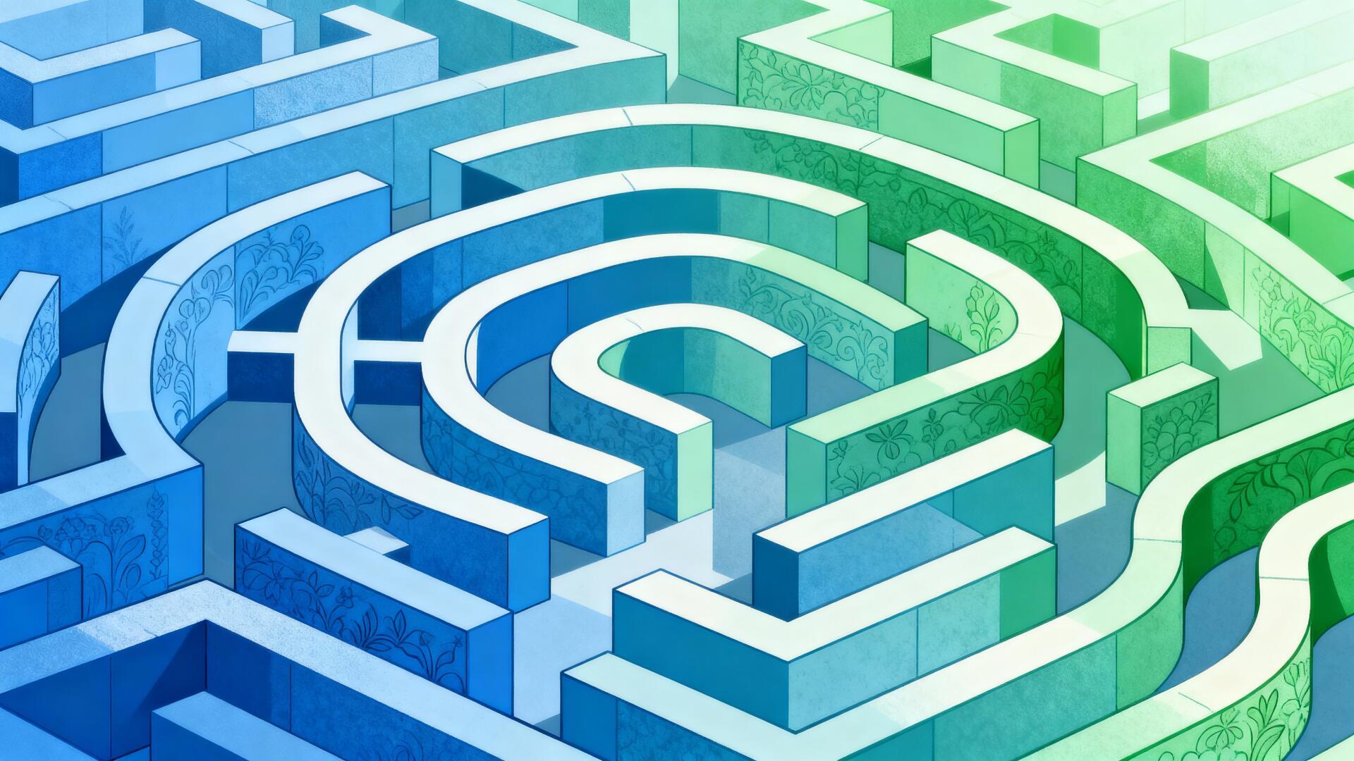 4K Ultra HD Maze Wallpaper — Cyan Labyrinth by QuantumCurator