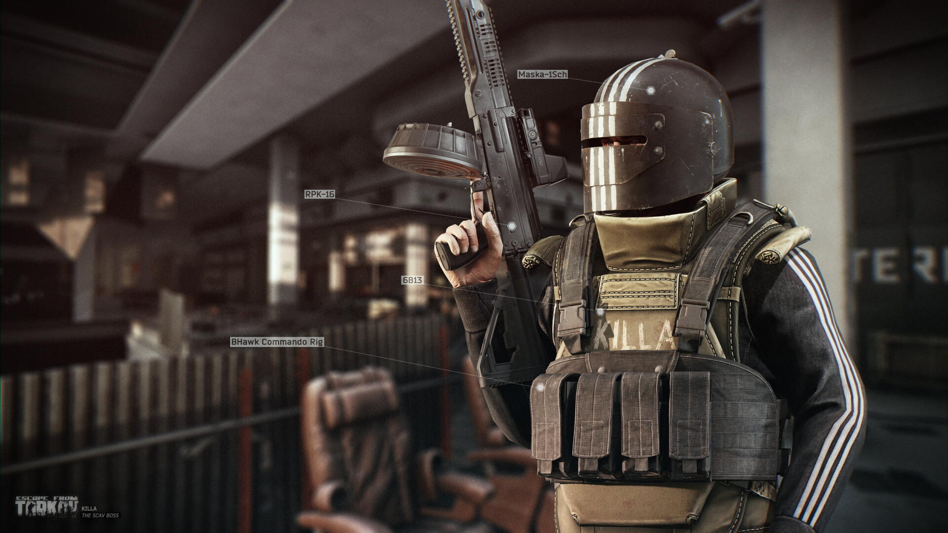 Escape from Tarkov FPS: Armored PMC with Rifle — HD Wallpaper