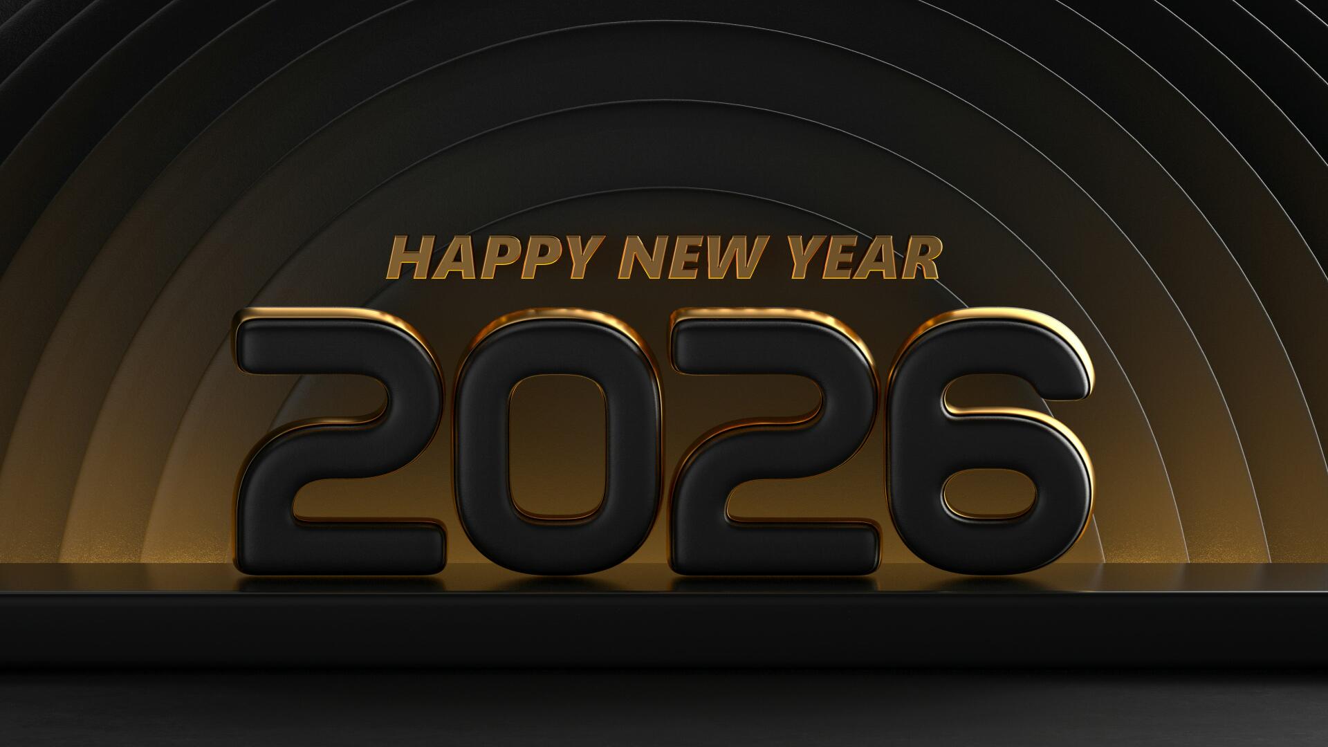 Golden Midnight 2026 - Happy New Year 4K Wallpaper