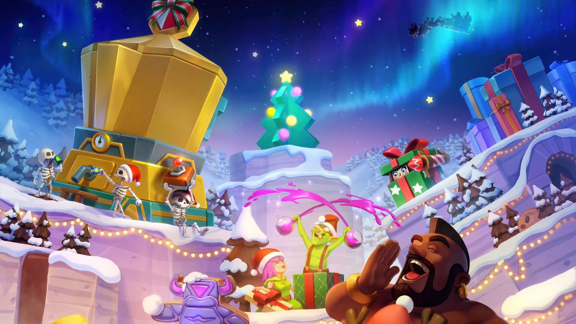 Hog Rider's Holiday Heist — Clash of Clans 4K Wallpaper