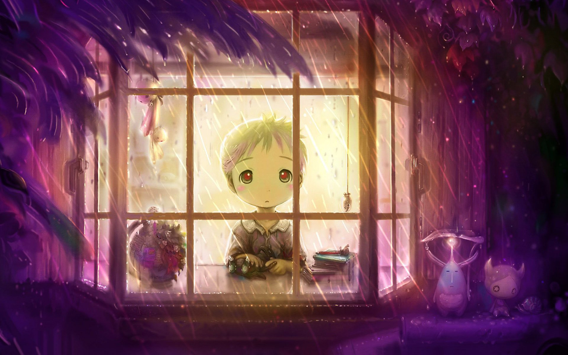 Elebits HD Wallpaper: Whimsical Rainy Day Wonder
