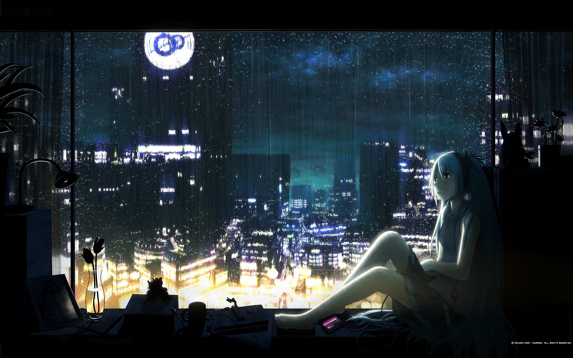 Hatsune Miku Night City HD Wallpaper | 1920x1200 | Wallpaper Abyss