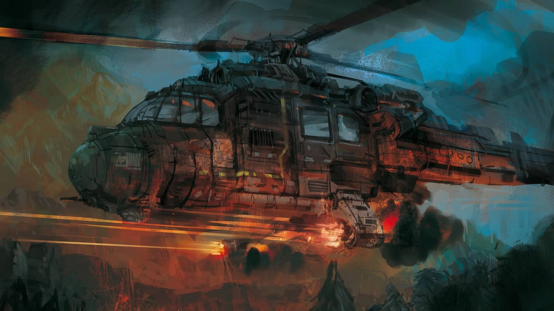 HD Military Helicopter in Action: Stunning Combat Wallpaper