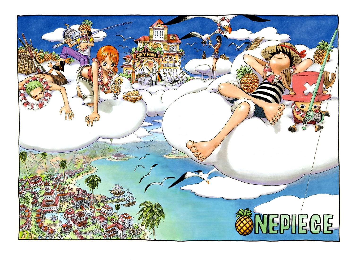 One Piece HD Wallpaper: Adventure Above the Clouds