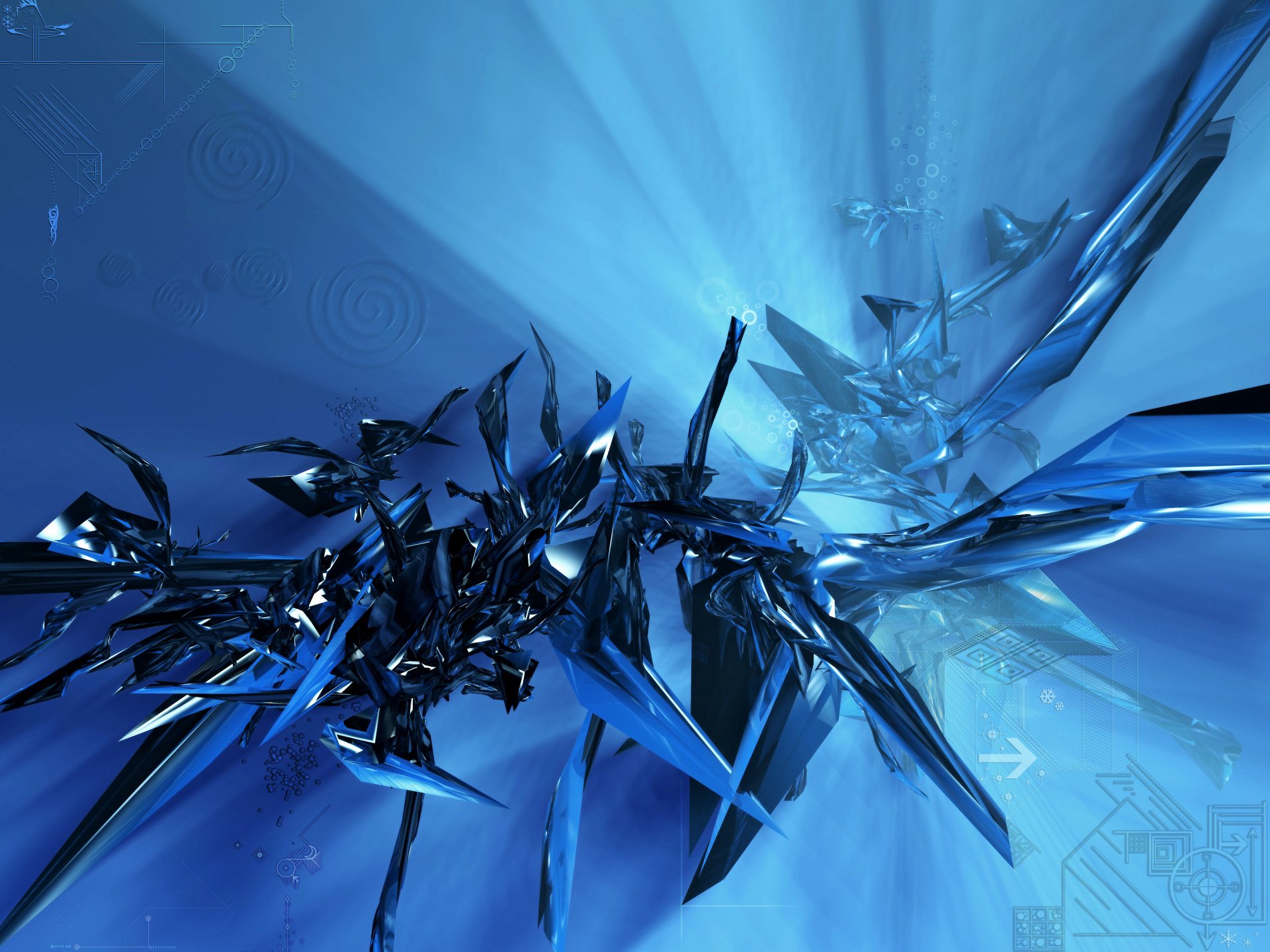 Abstract Blue Shapes CGI HD Wallpaper | 3000x2250 | Wallpaper Abyss