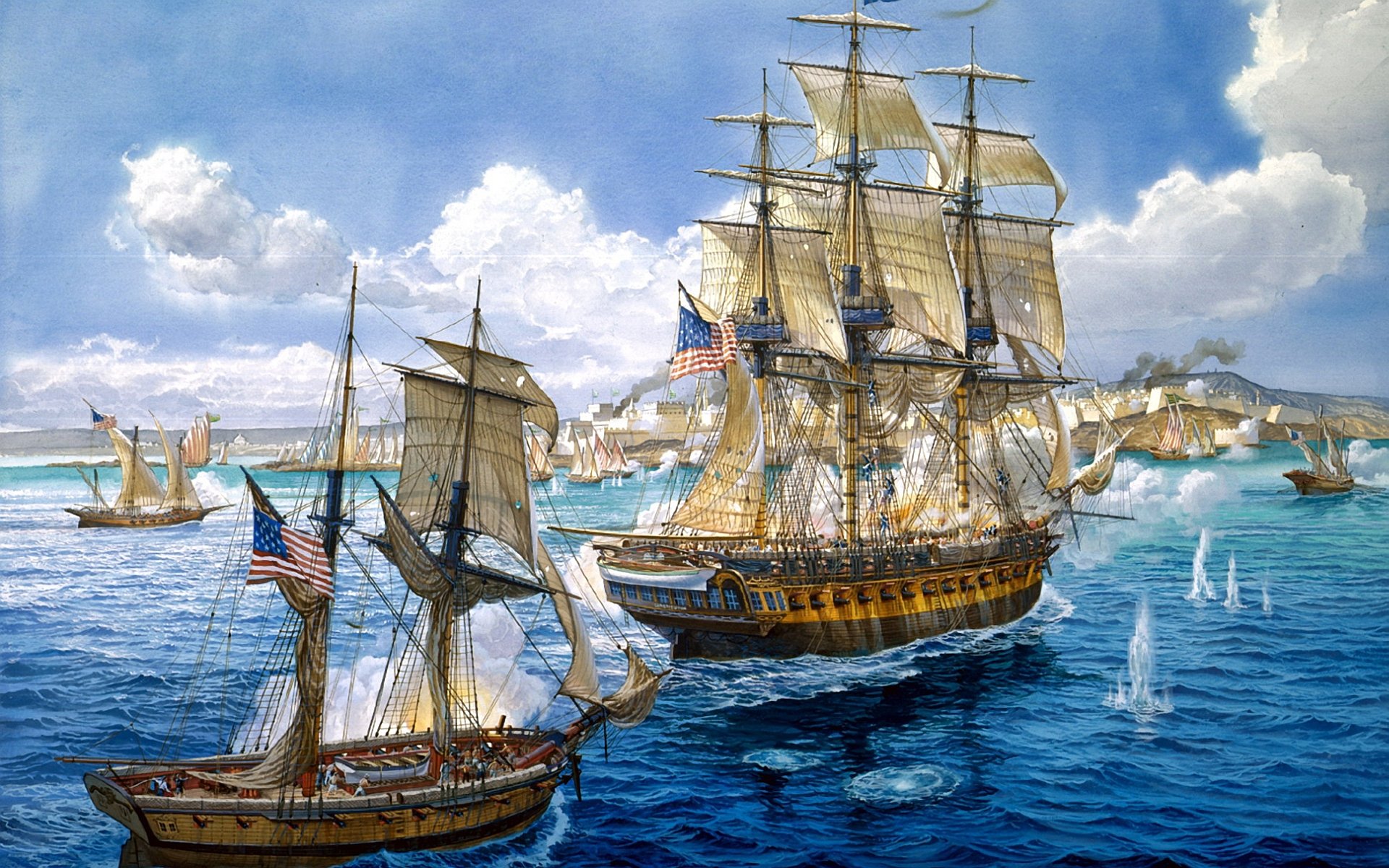 Historic Military Ships in Majestic High-Definition Setting | 1920x1200 ...
