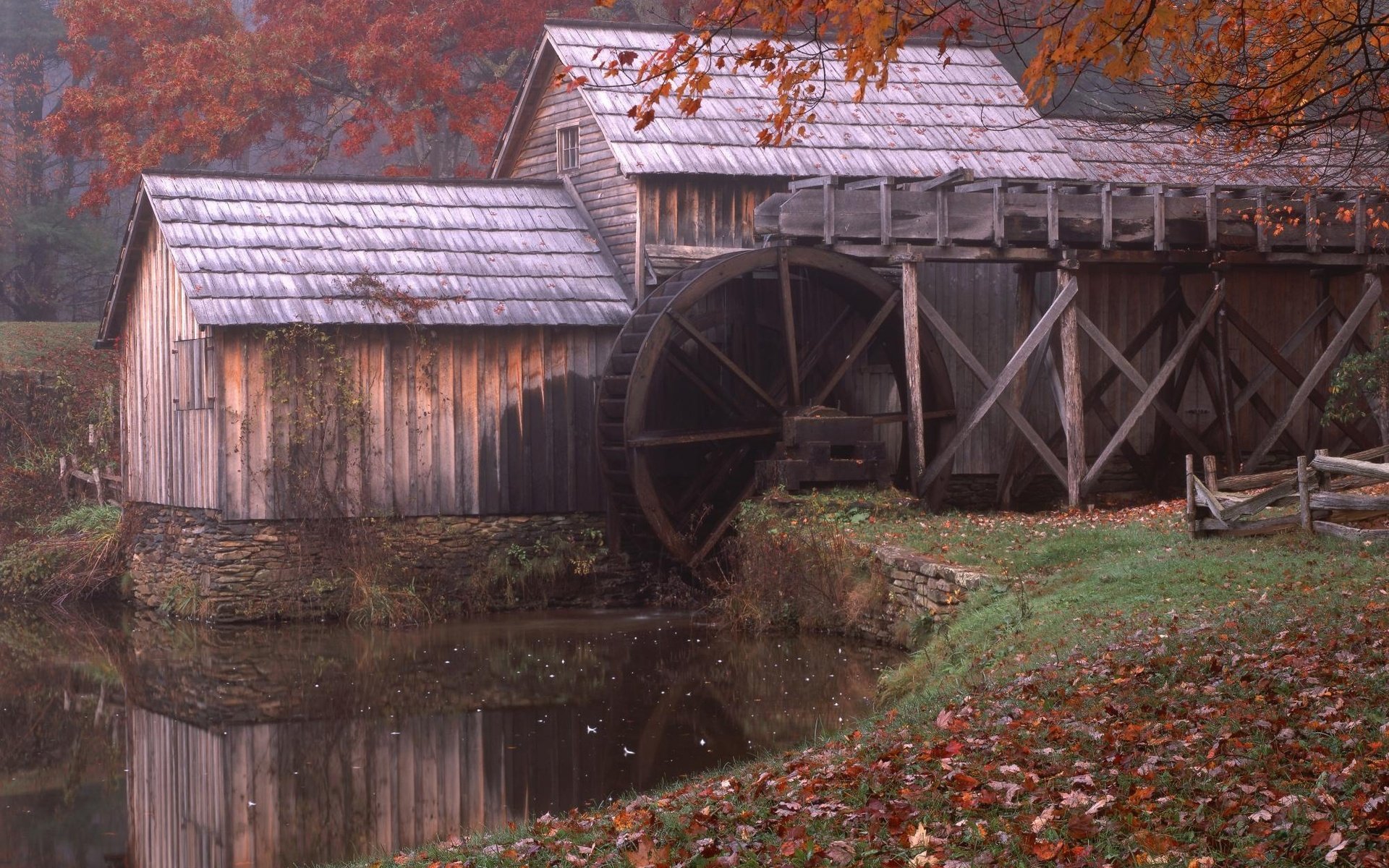 Download Man Made Watermill HD Wallpaper | 1920x1200 | Wallpaper Abyss