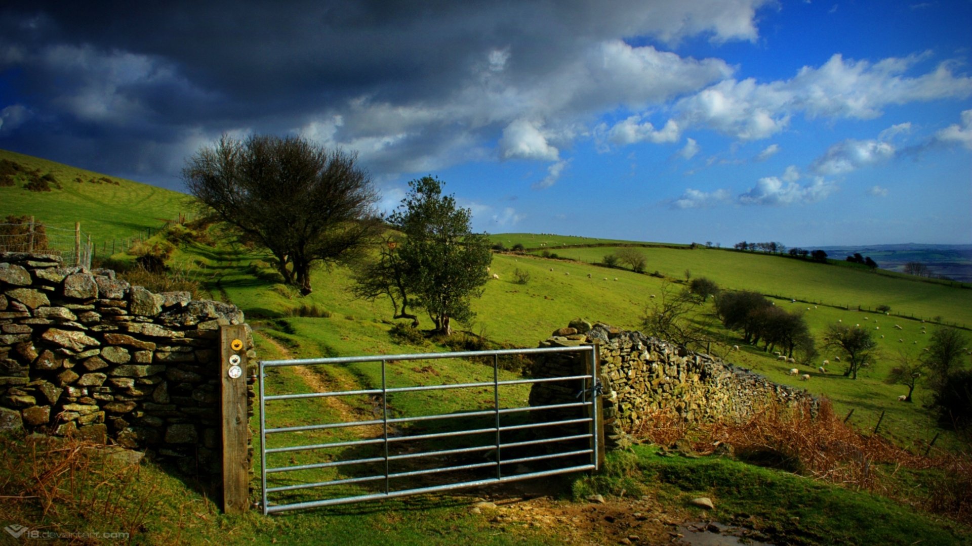 Countryside Gate — HD Landscape Wallpaper | 1920x1080 | Wallpaper Abyss