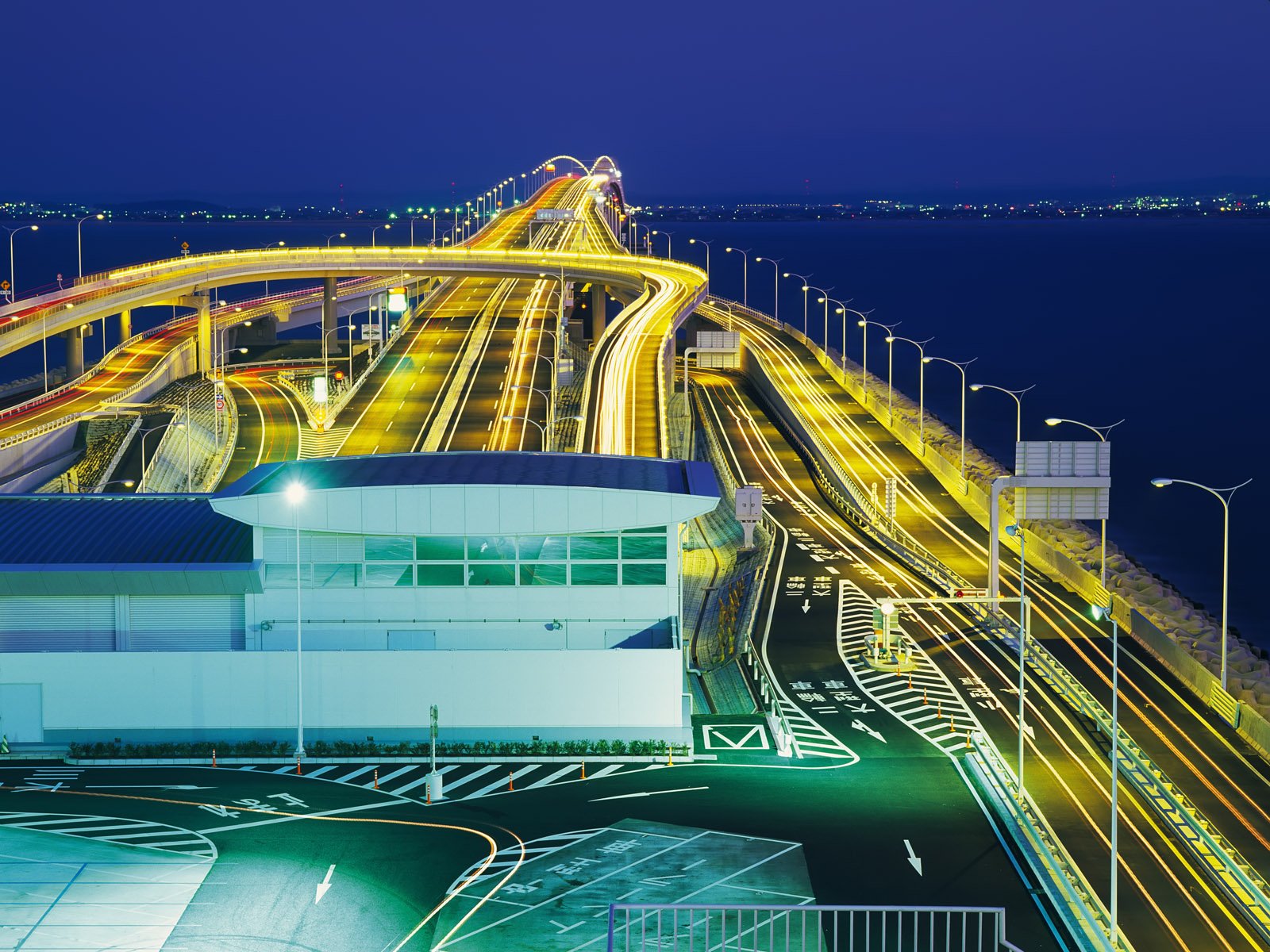 Illuminated Urban Highway: Stunning Man-Made Road in HD