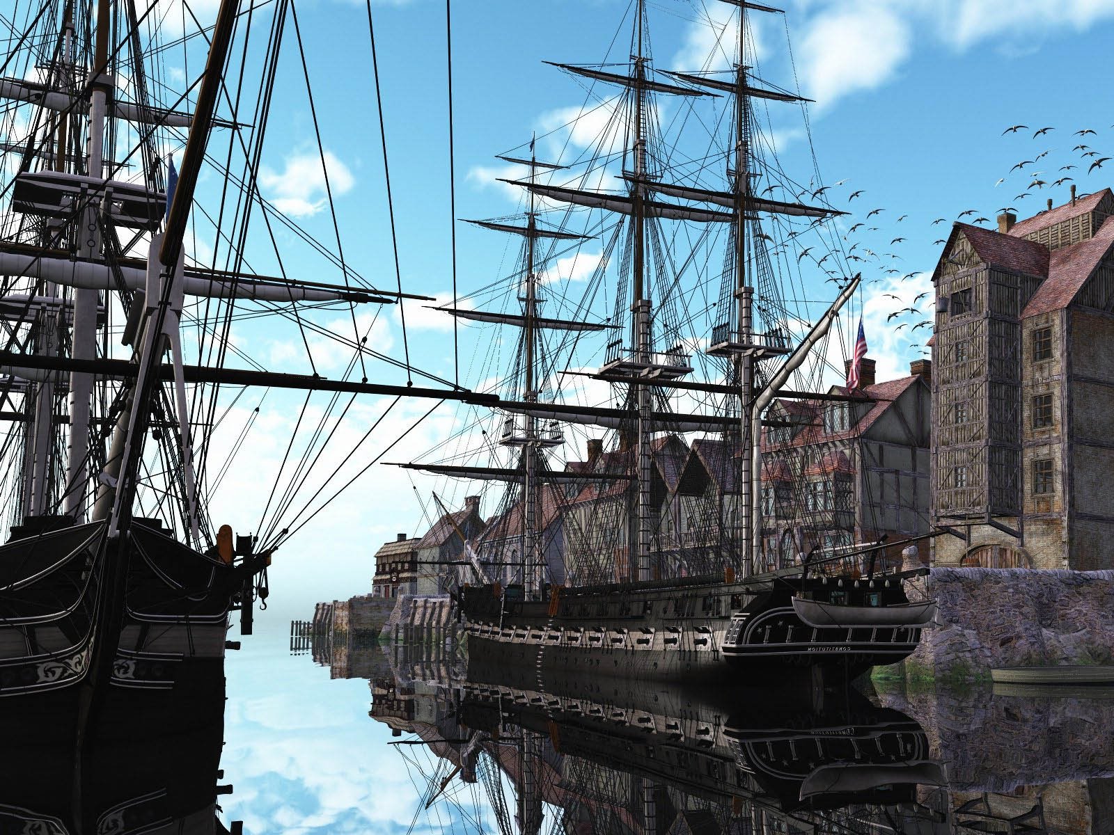 English Ships Wallpaper