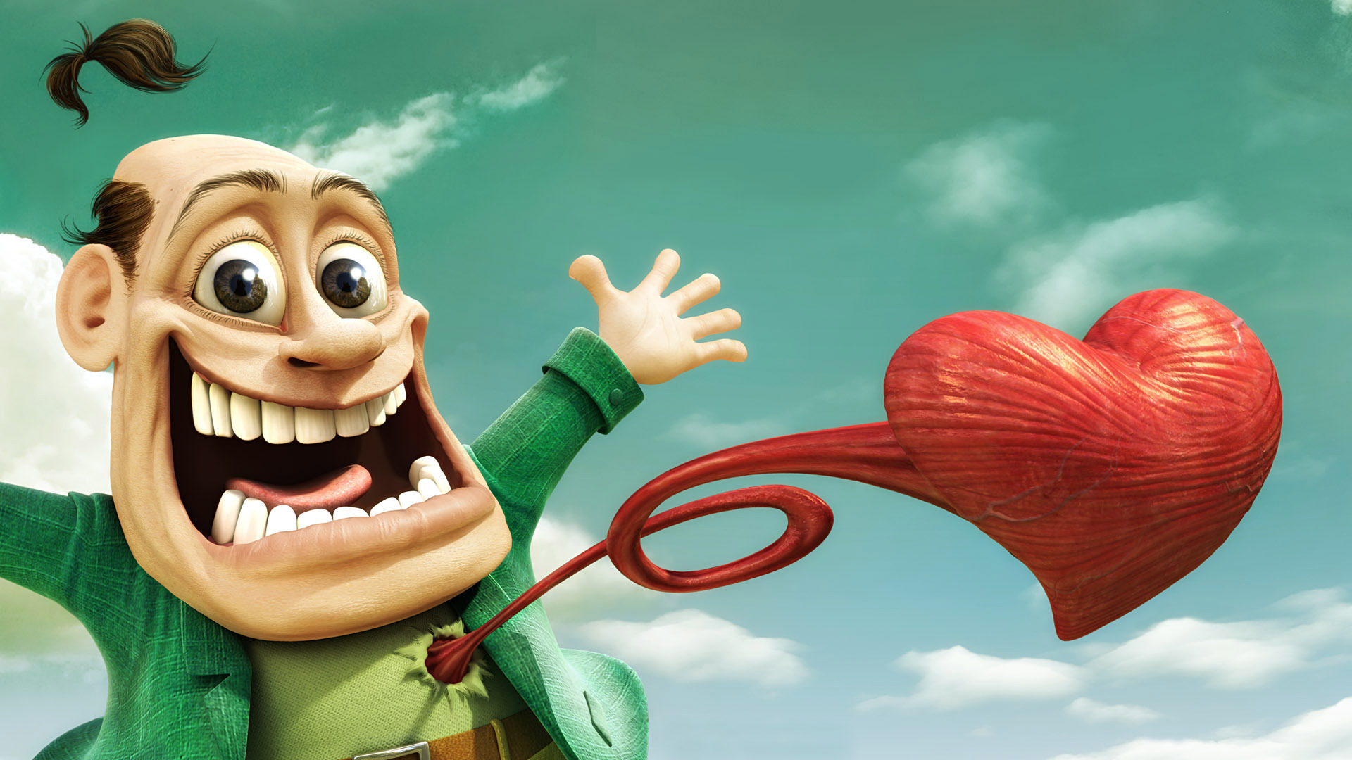 Artistic Love: A Whimsical HD Wallpaper