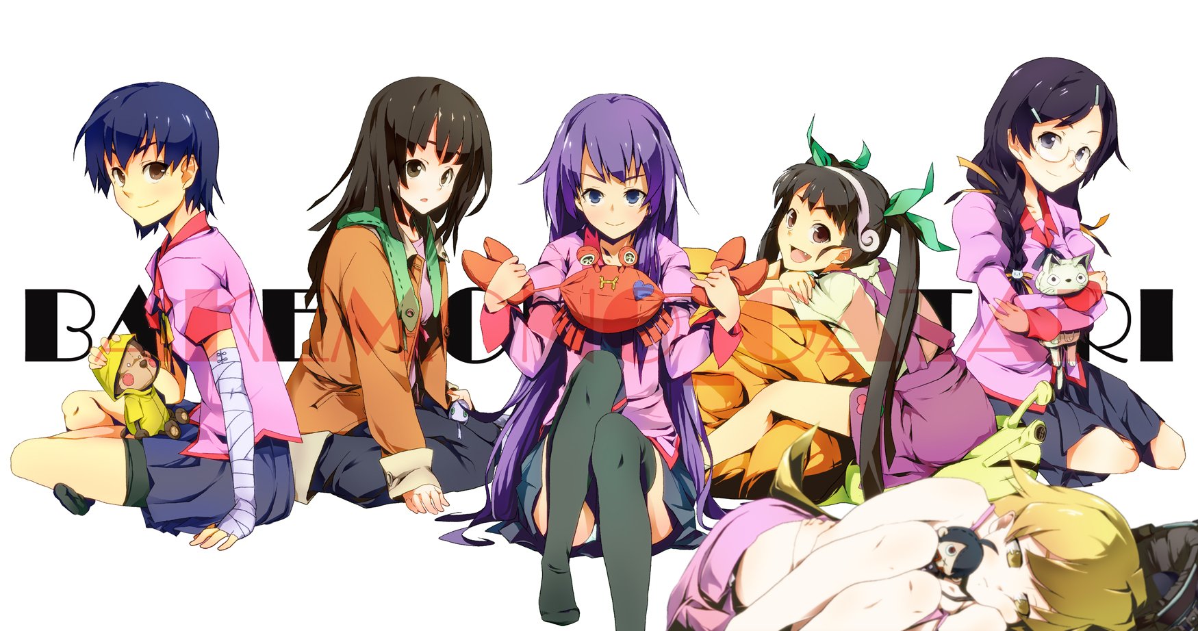 Monogatari Series: Iconic Blue-Eyed Heroines HD Wallpaper Collection