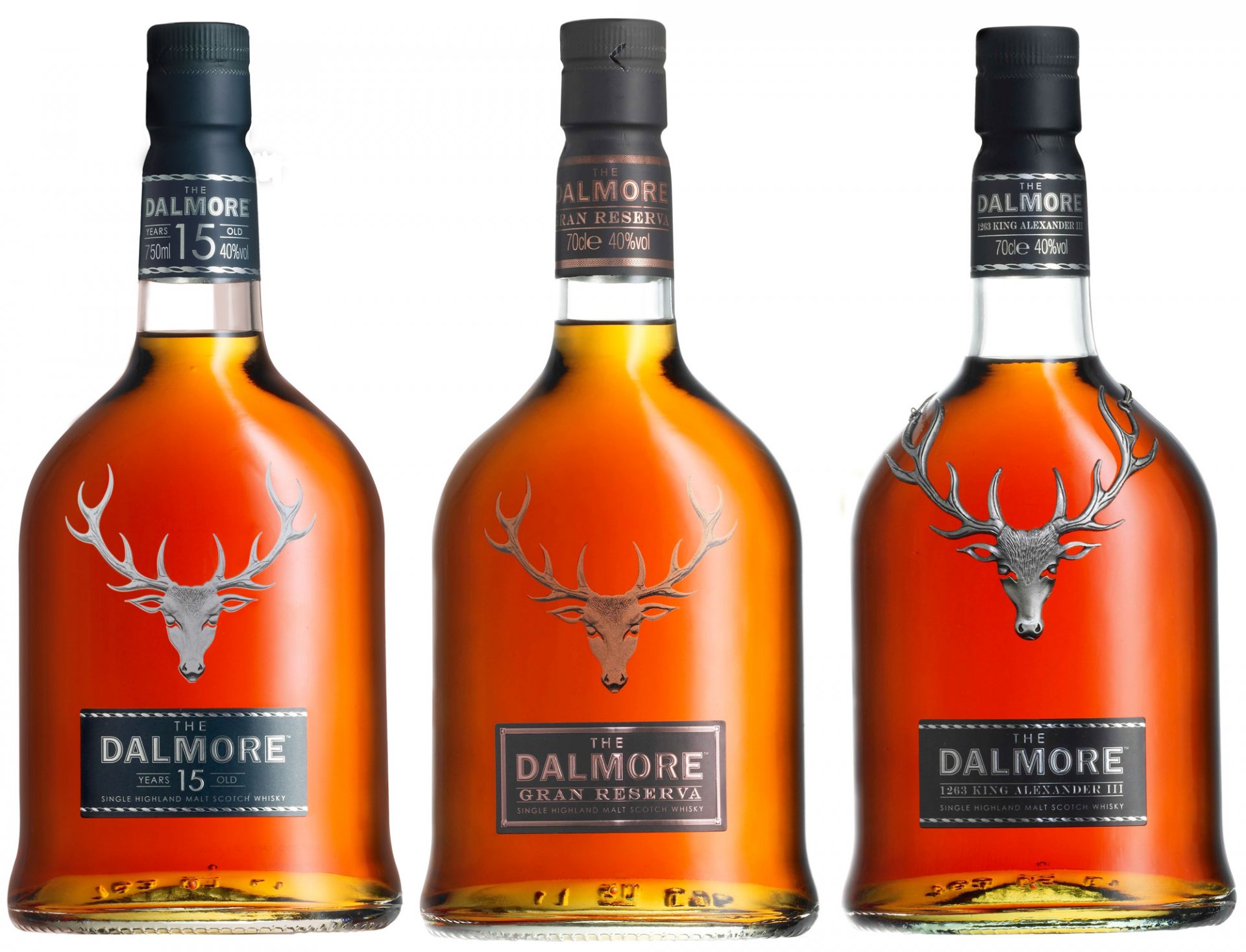 Elegant Dalmore Whisky Trio – Premium Spirits in HD Wallpaper