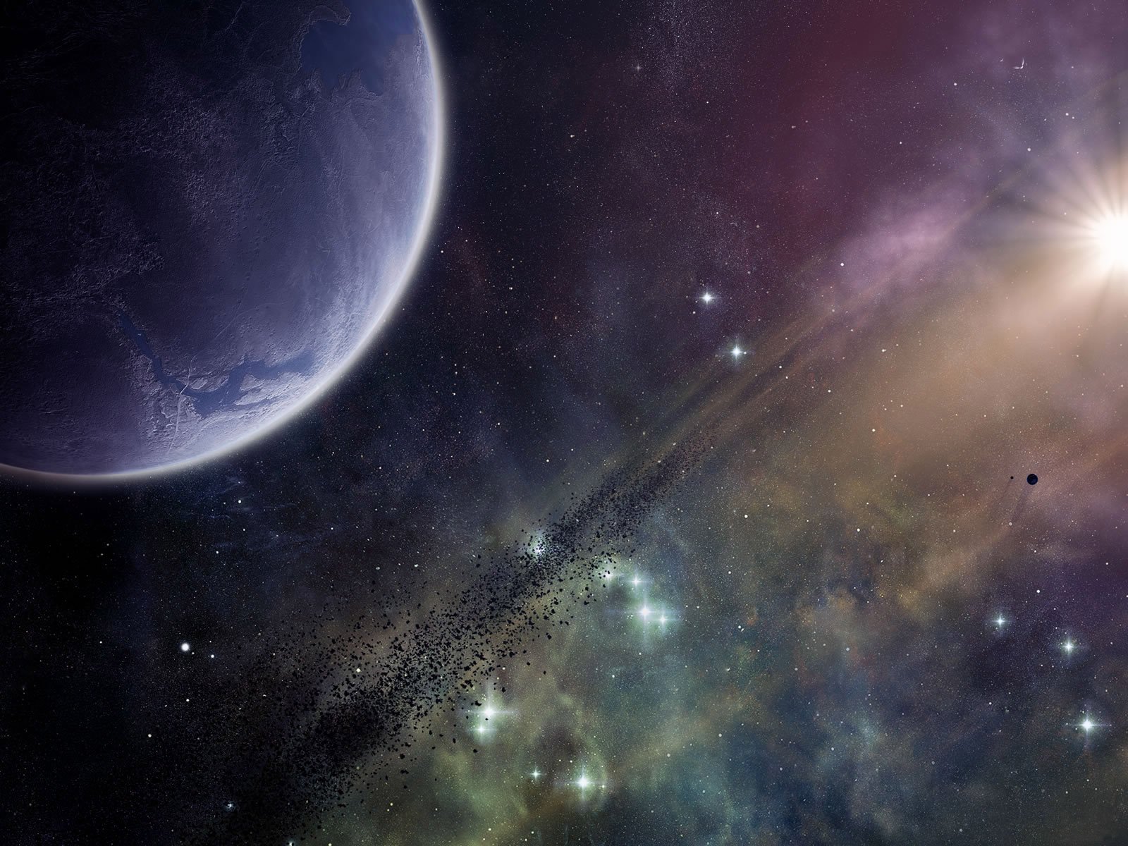 Cosmic Wonders: A Stunning HD Wallpaper of Space and Planets