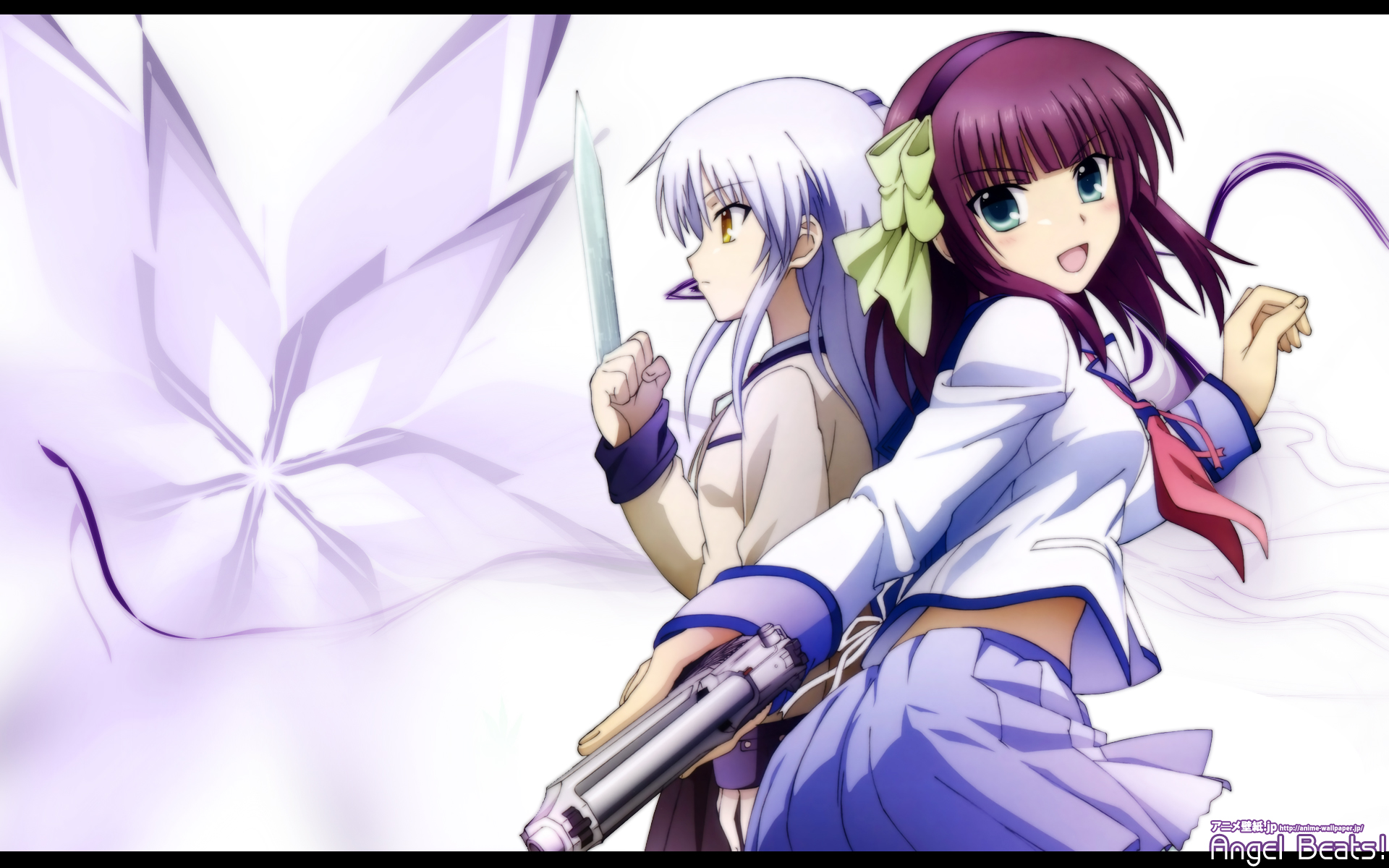Download Yuri Nakamura Kanade Tachibana Anime Angel Beats! HD Wallpaper