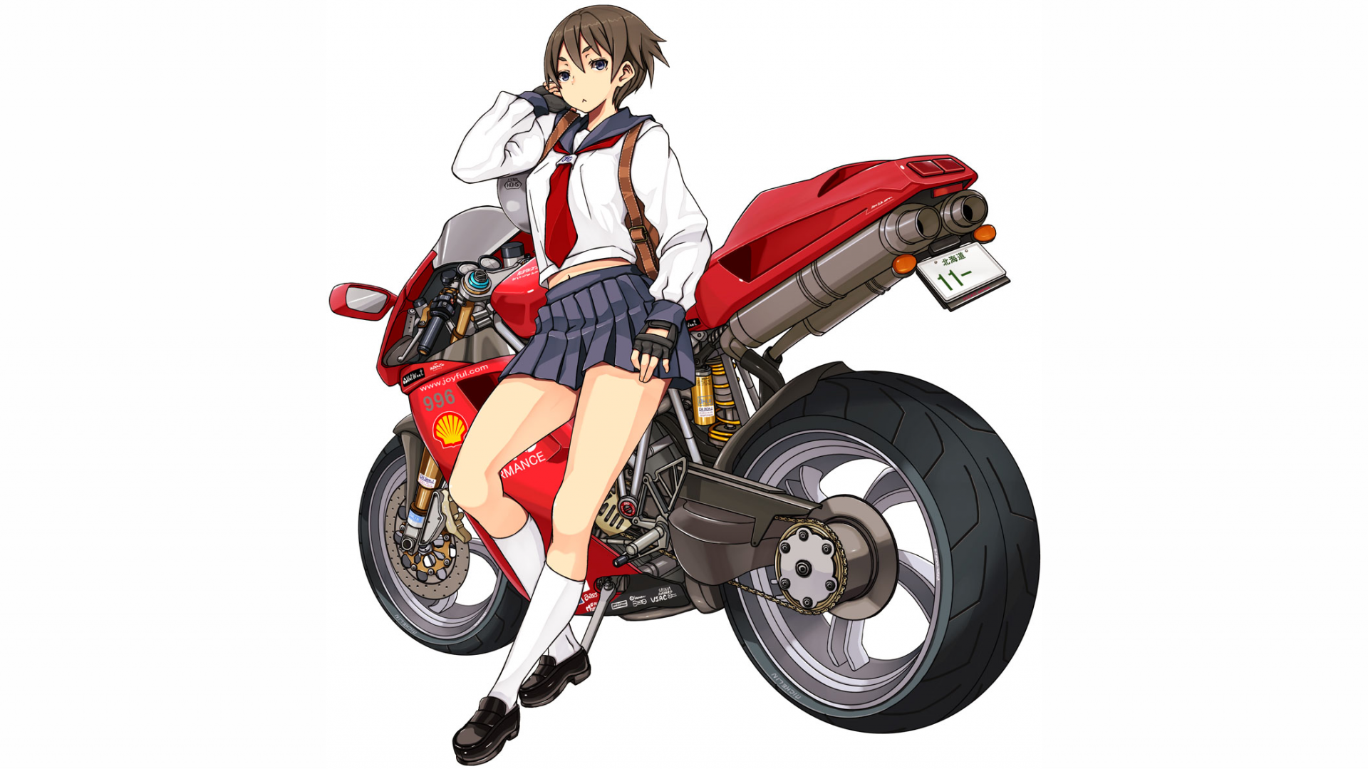 Anime Rider: Stylish Schoolgirl with Motorcycle – Pixiv Fantasia HD ...