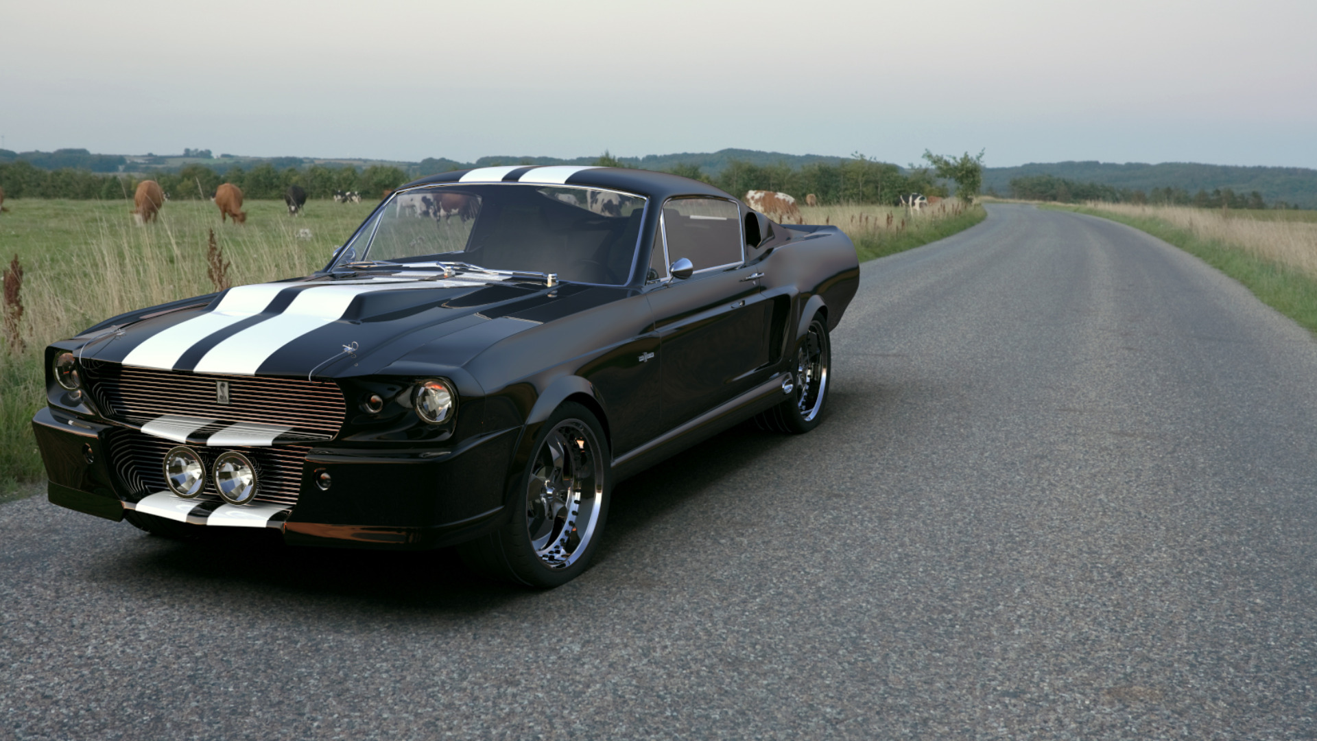 HD Wallpaper: Classic Ford Mustang Cruising Open Road