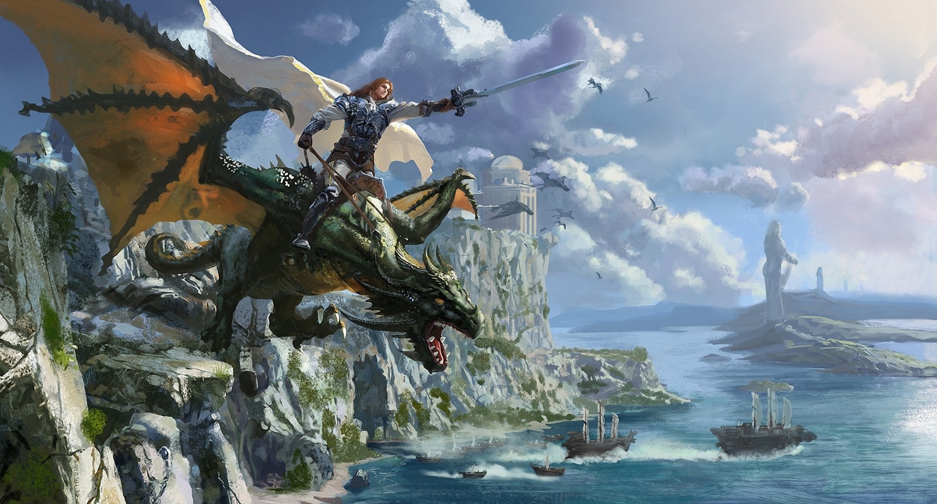 Epic Fantasy Dragon HD Wallpaper Adventure